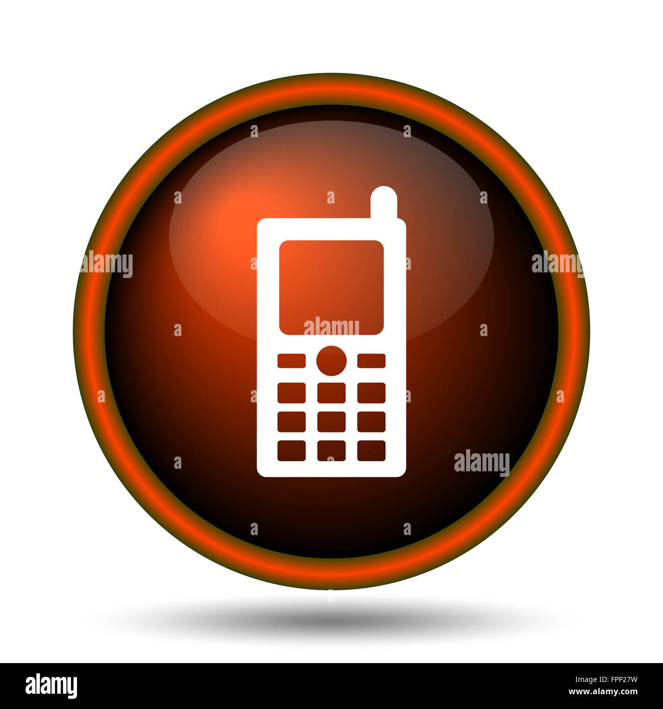 Mobile phone icon. Internet button on white background Stock Photo - Alamy
