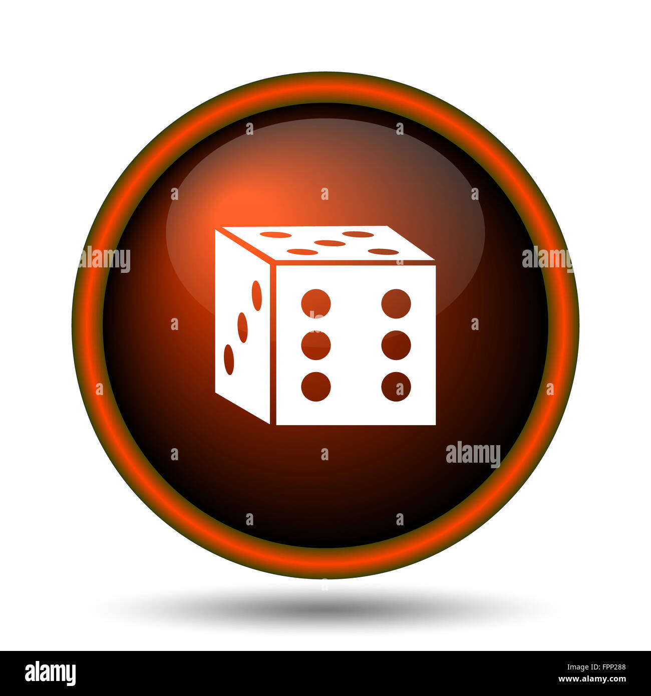 Dice icon. Internet button on white background Stock Photo - Alamy