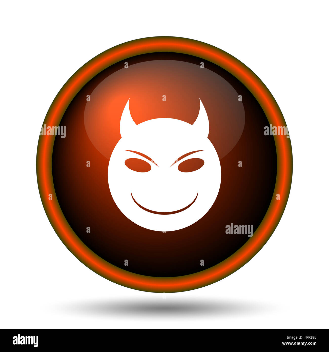 Evil icon. Internet button on white background Stock Photo - Alamy