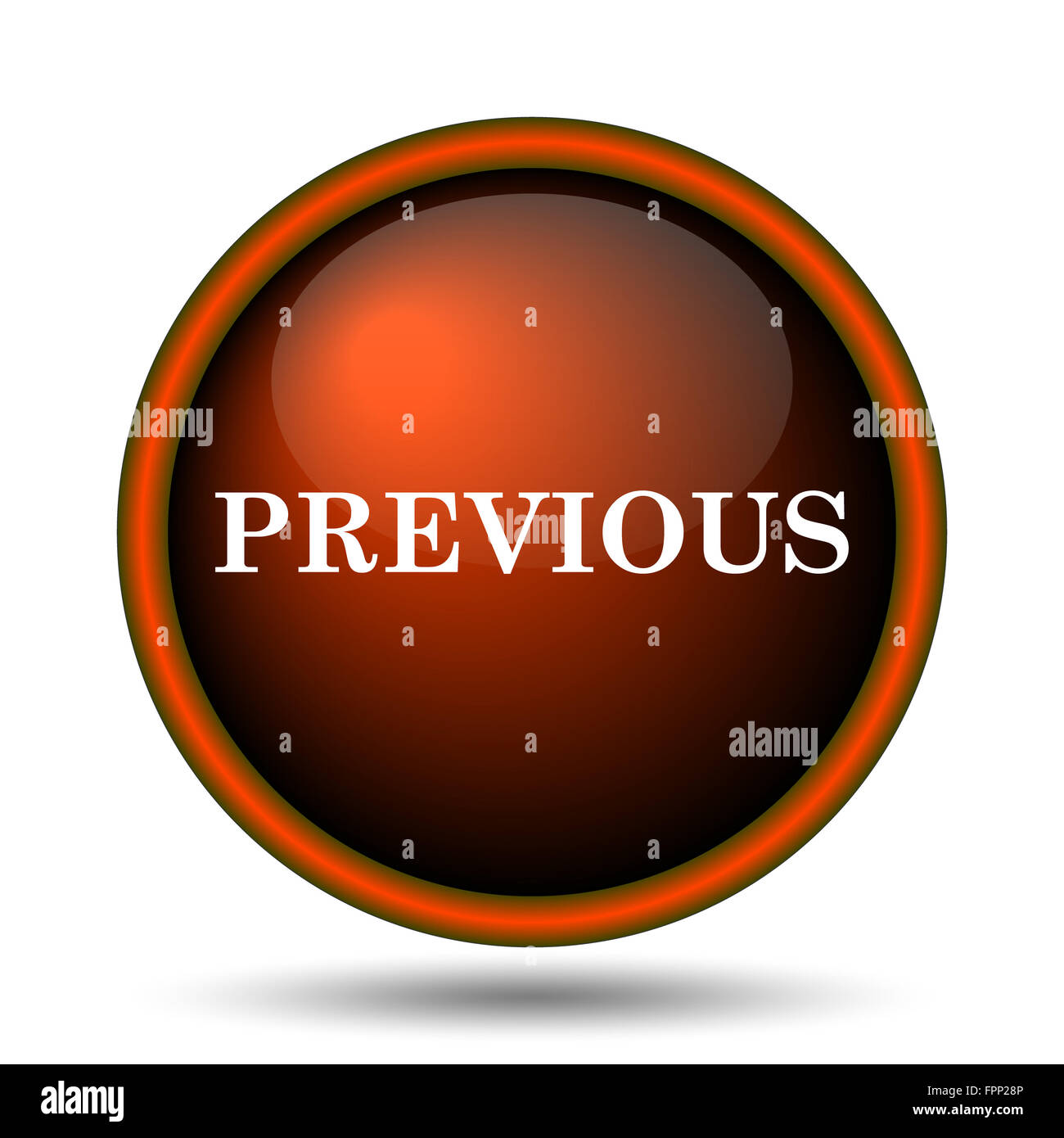 Previous icon. Internet button on white background Stock Photo - Alamy