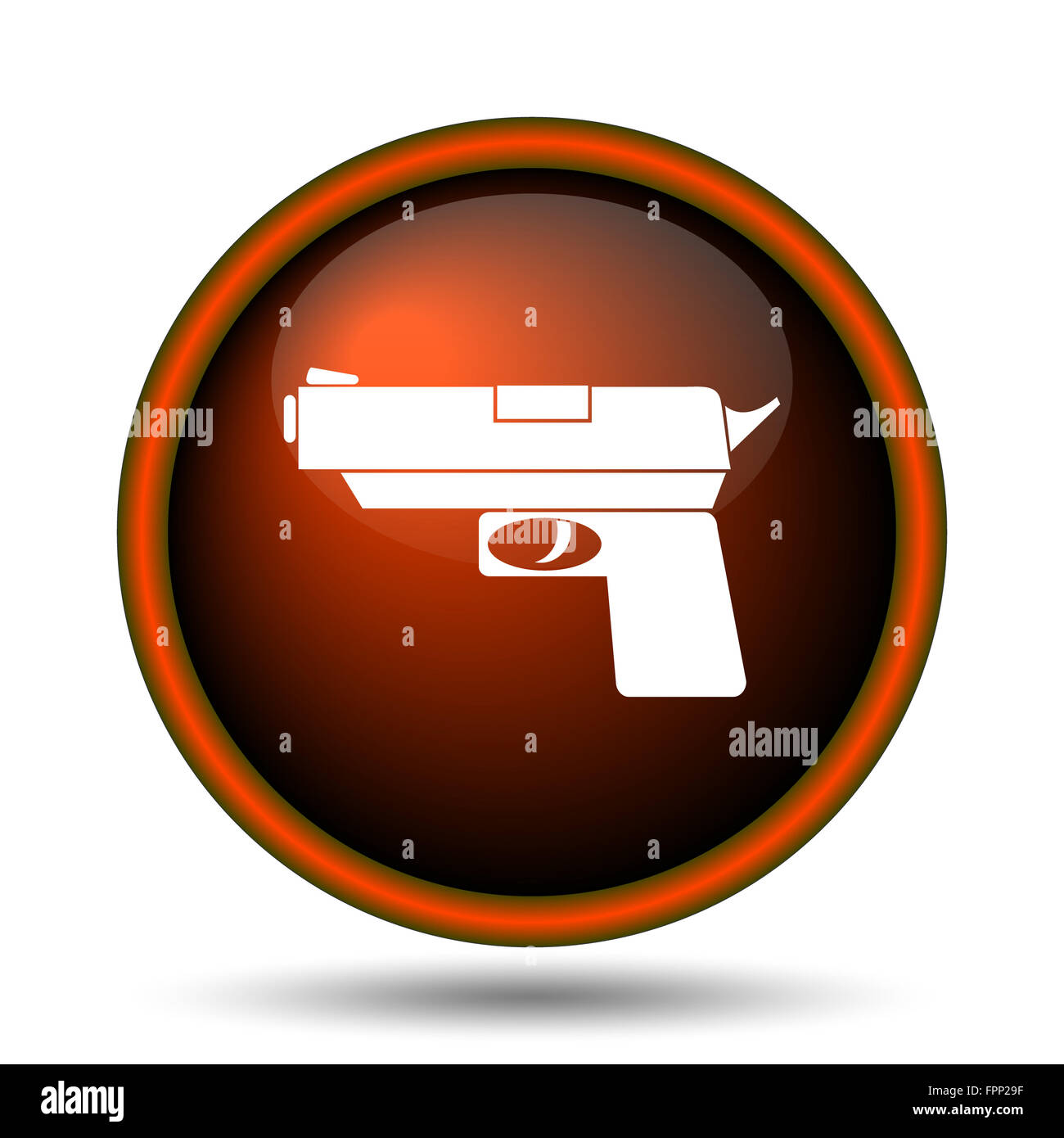 Gun icon. Internet button on white background Stock Photo - Alamy