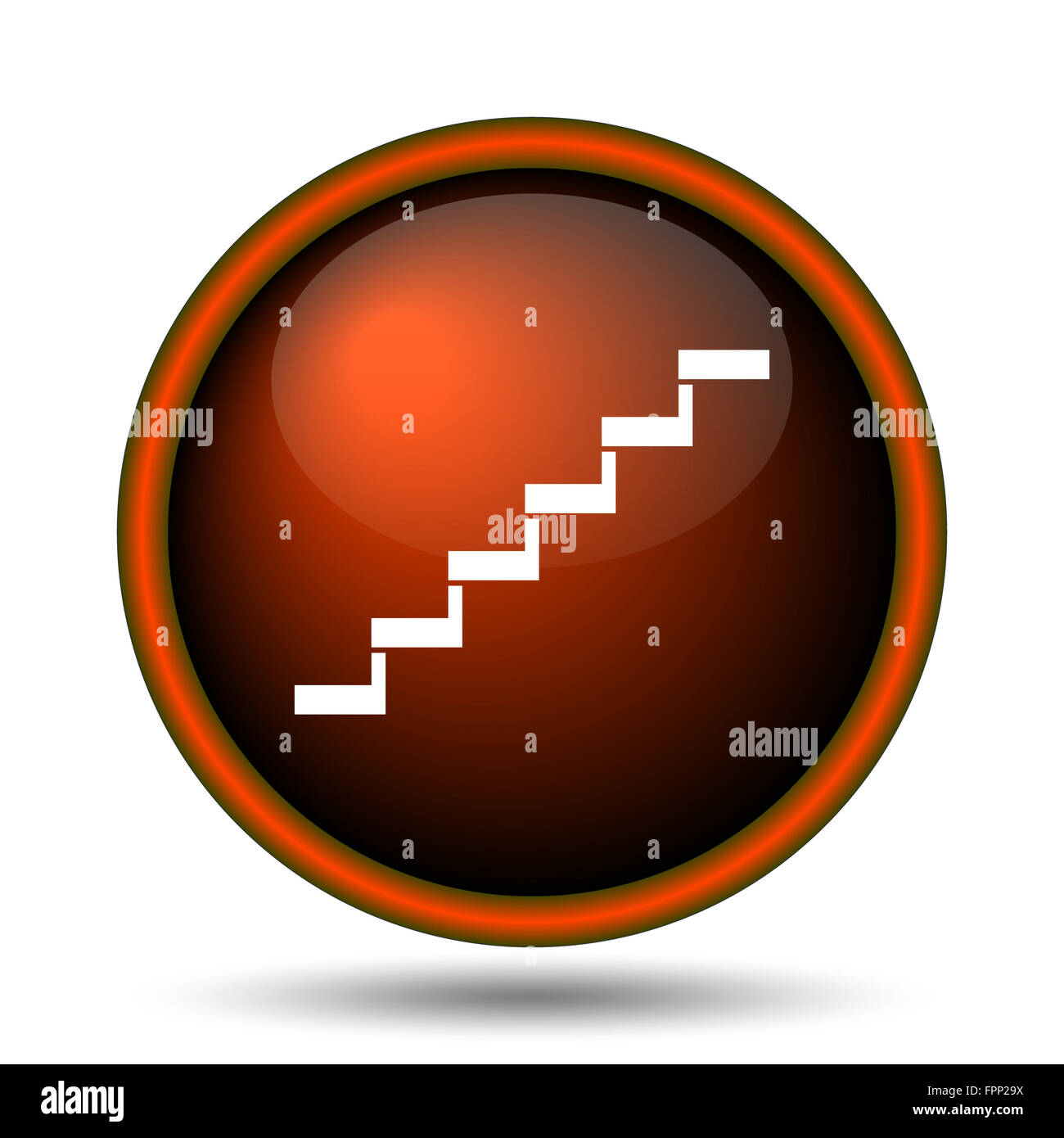 Stairs icon. Internet button on white background Stock Photo - Alamy