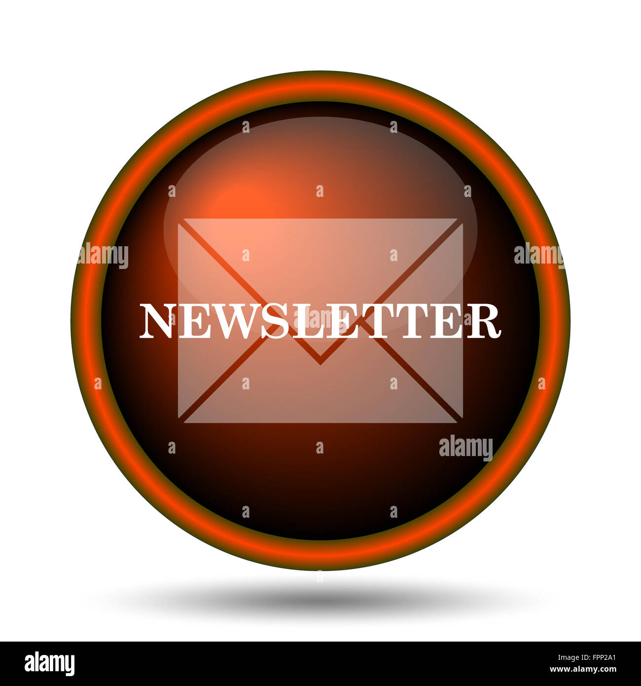 Newsletter icon. Internet button on white background Stock Photo - Alamy