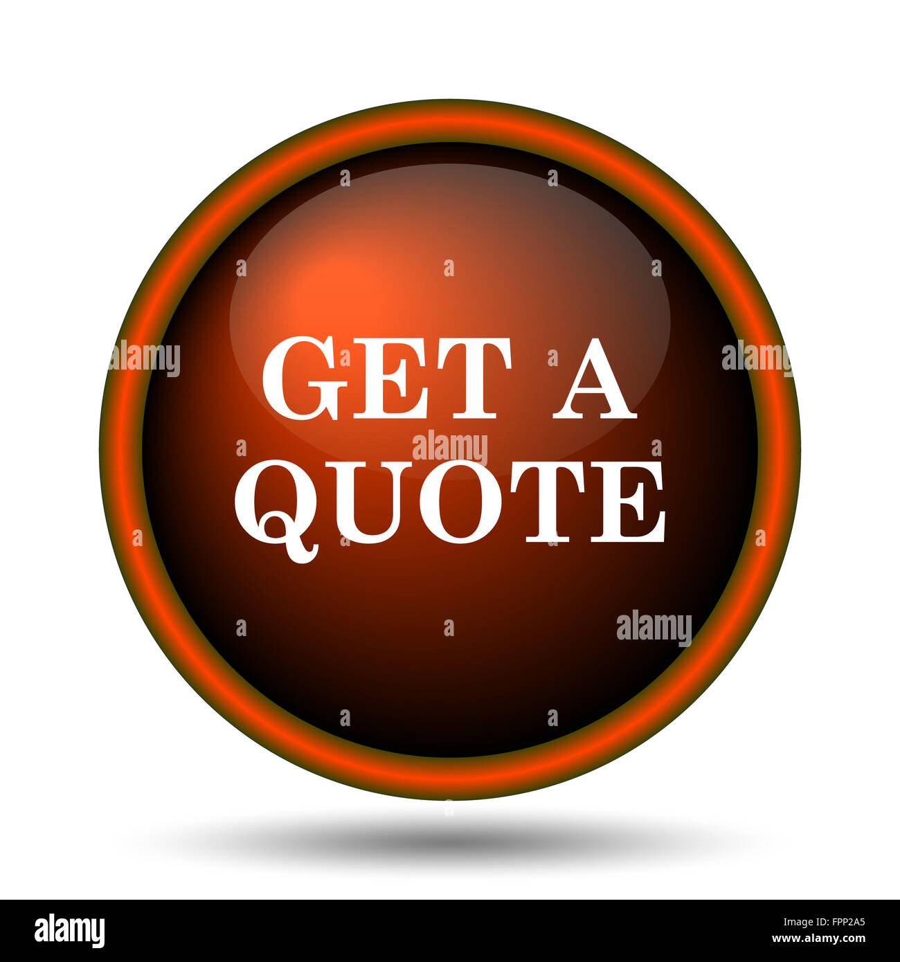Get a quote icon. Internet button on white background Stock Photo - Alamy