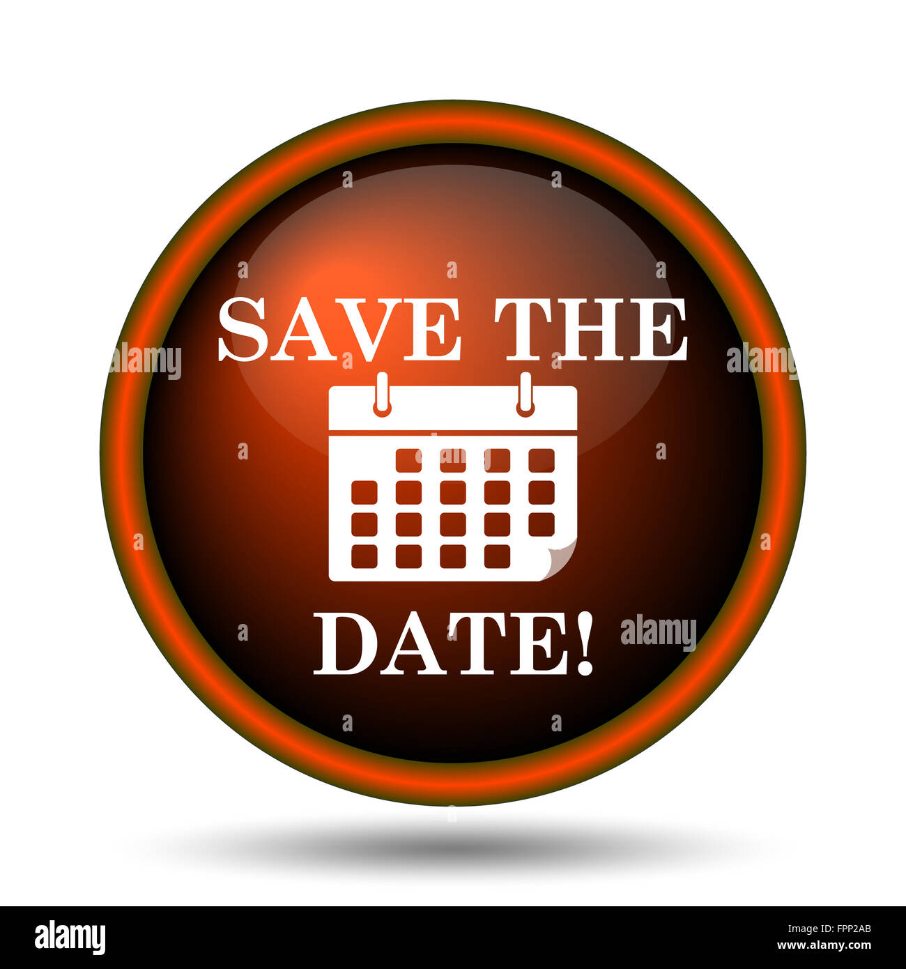 Save the date icon. Internet button on white background Stock Photo - Alamy