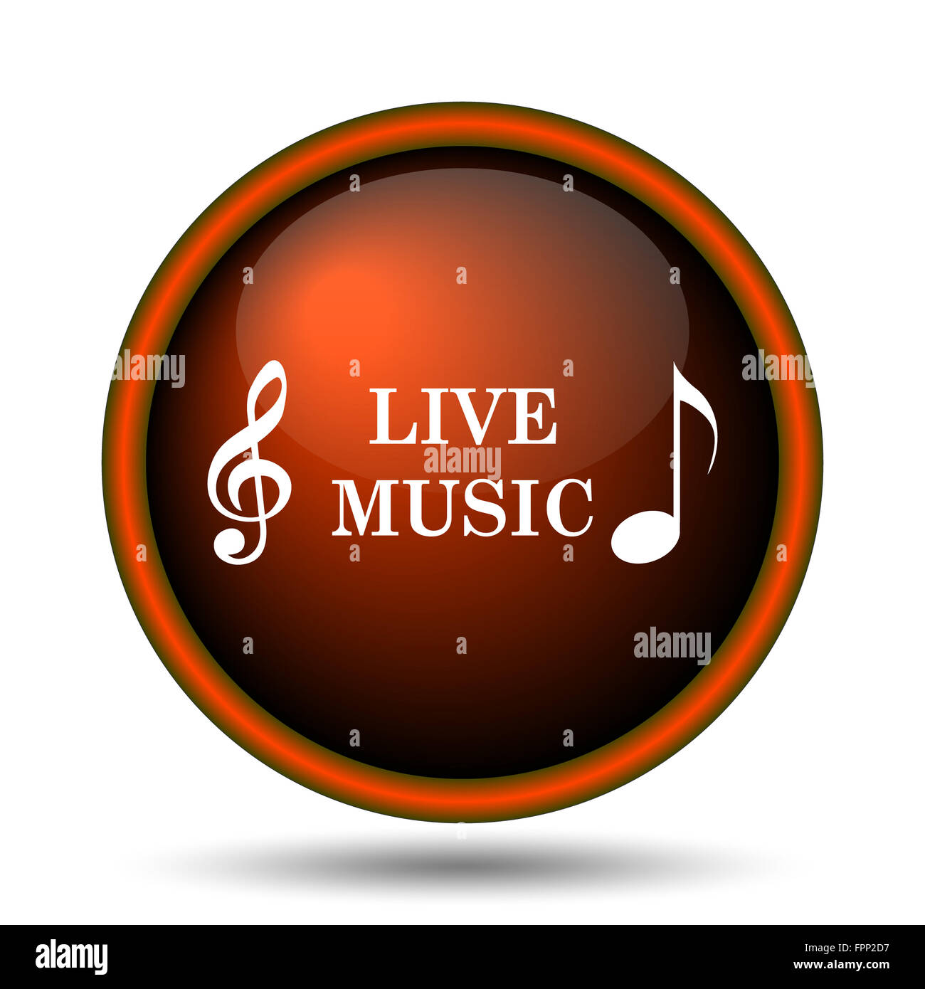 Live music icon. Internet button on white background Stock Photo - Alamy