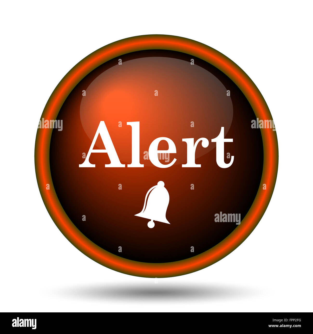 Alert icon. Internet button on white background Stock Photo - Alamy