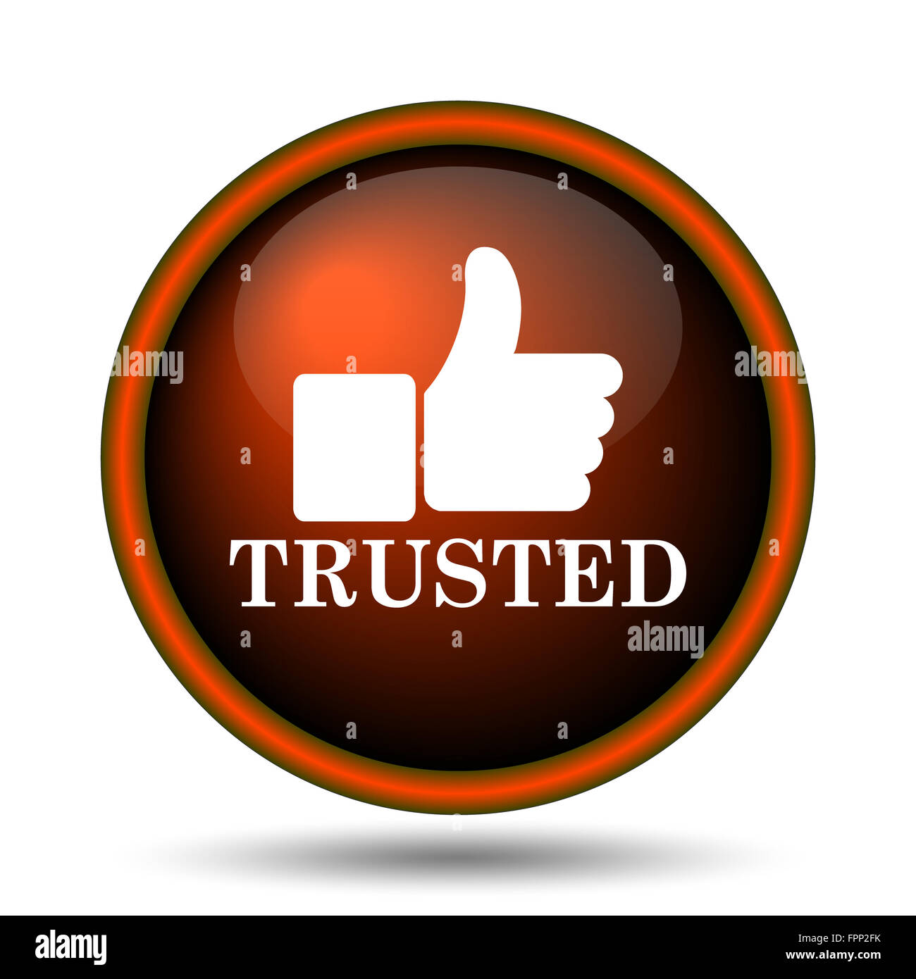 Trusted icon. Internet button on white background Stock Photo - Alamy