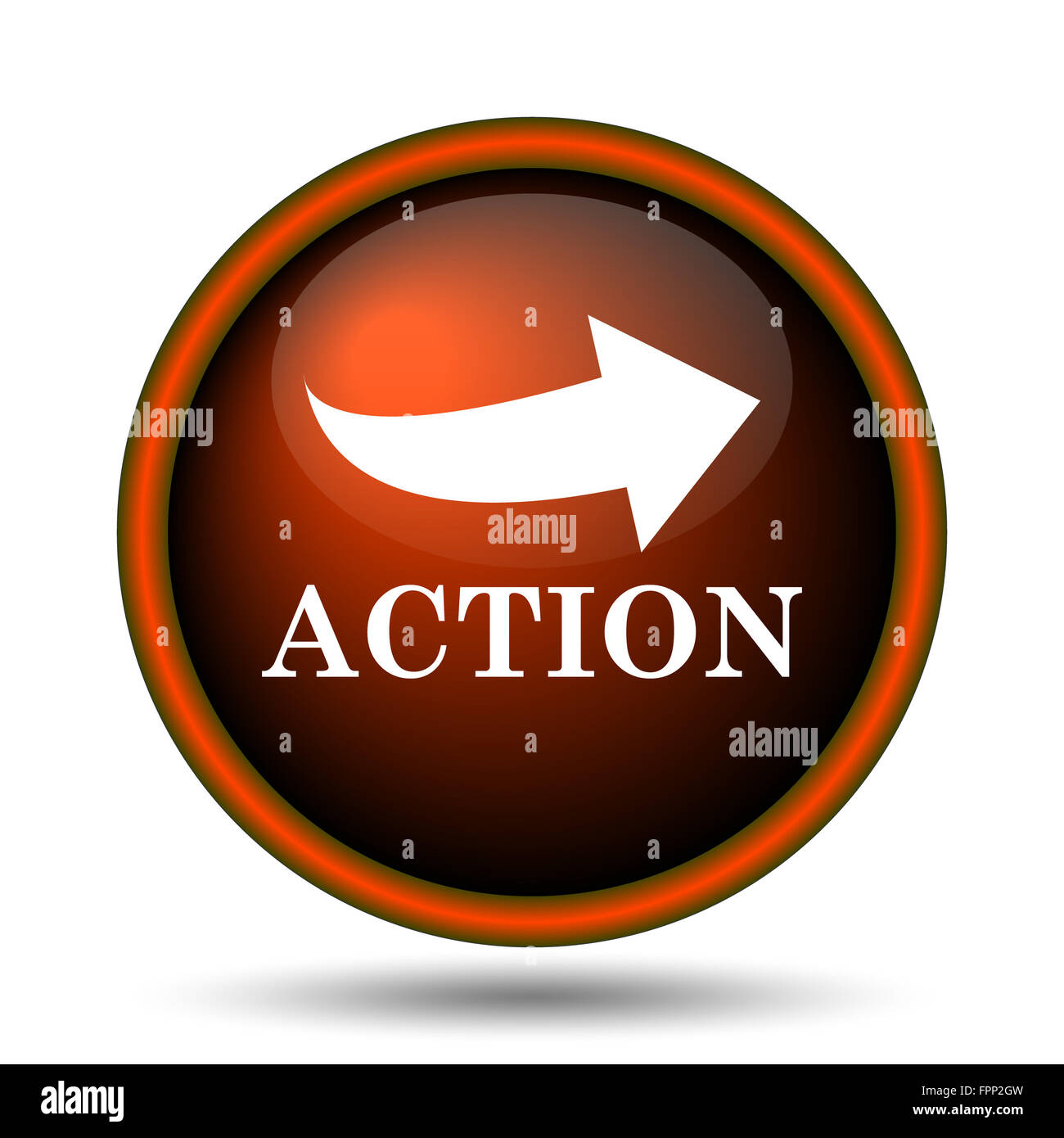 Action icon. Internet button on white background Stock Photo - Alamy