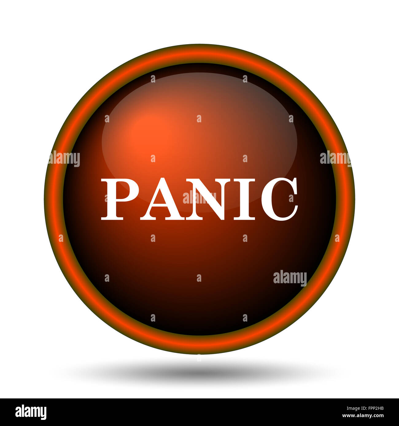 Panic icon. Internet button on white background Stock Photo - Alamy