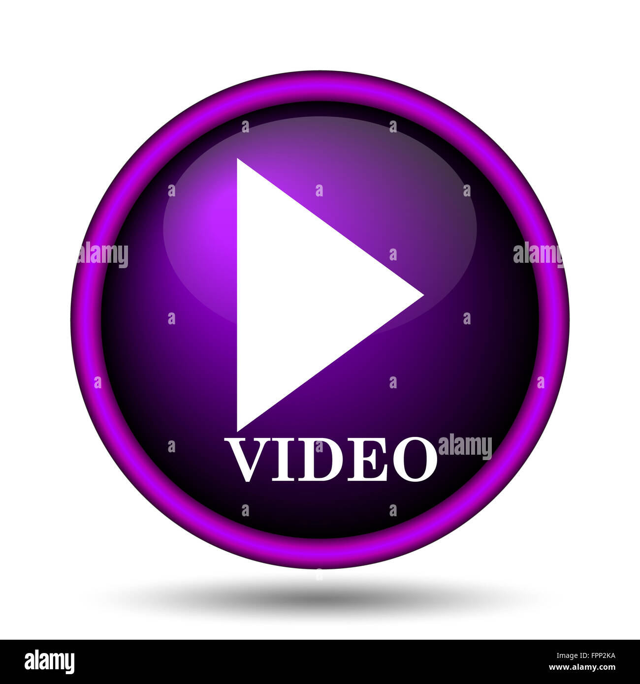 Video play icon. Internet button on white background Stock Photo - Alamy