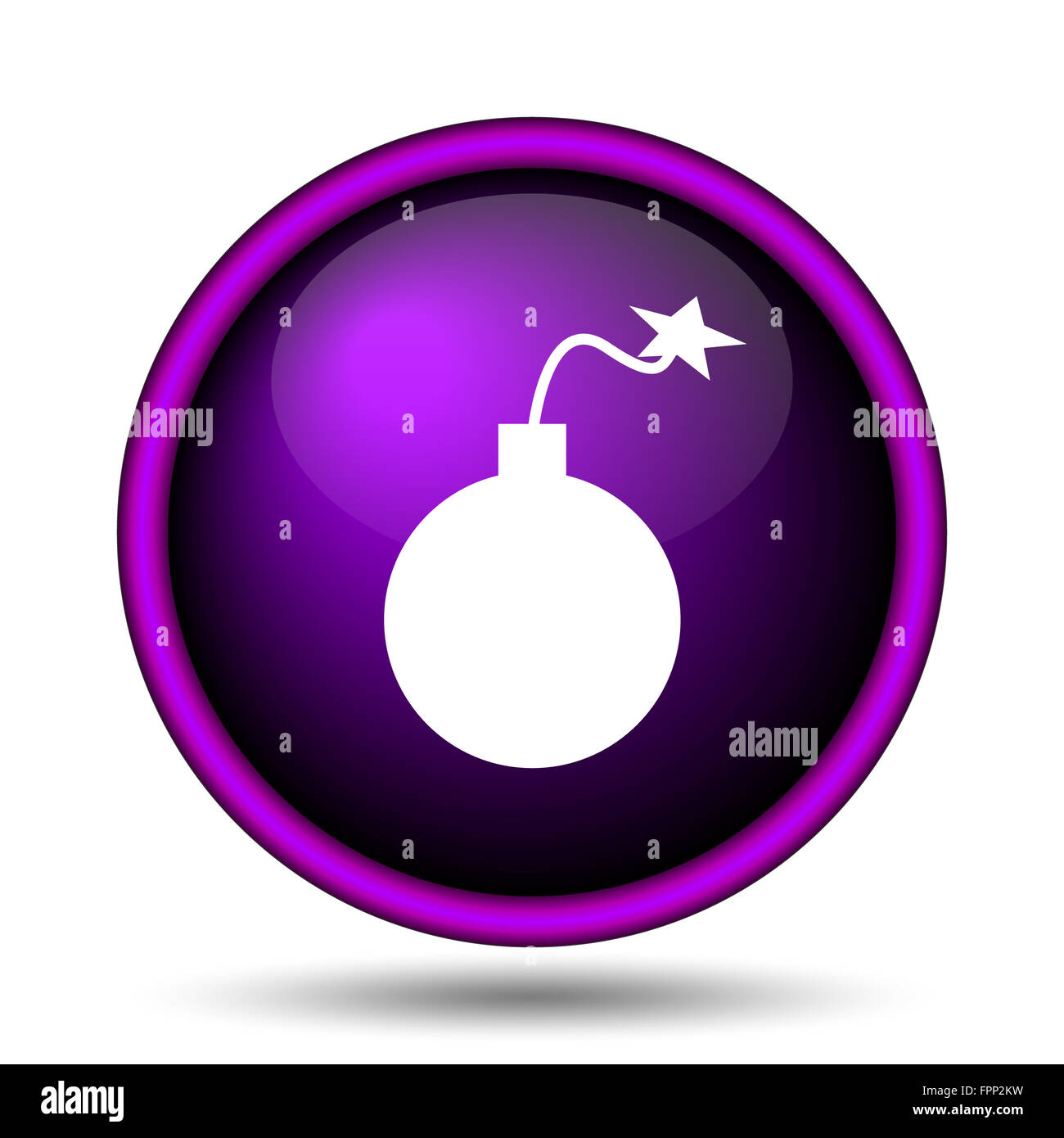 Bomb icon. Internet button on white background Stock Photo - Alamy
