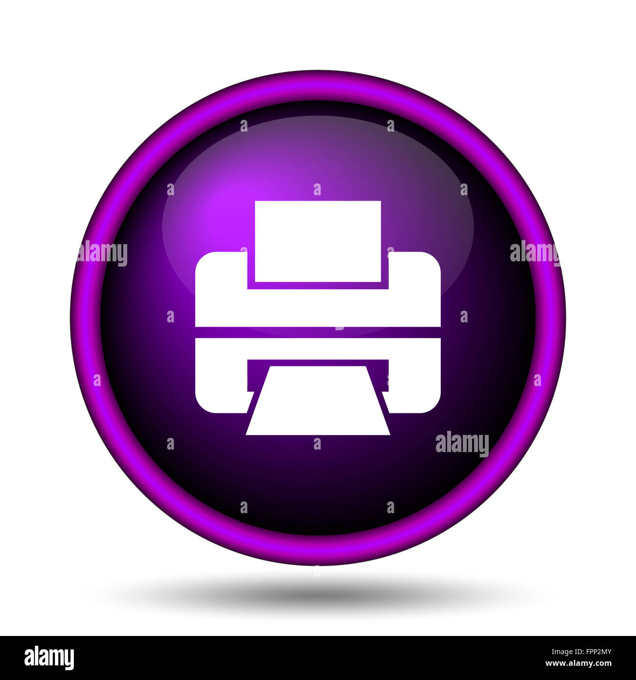 Printer icon. Internet button on white background Stock Photo - Alamy