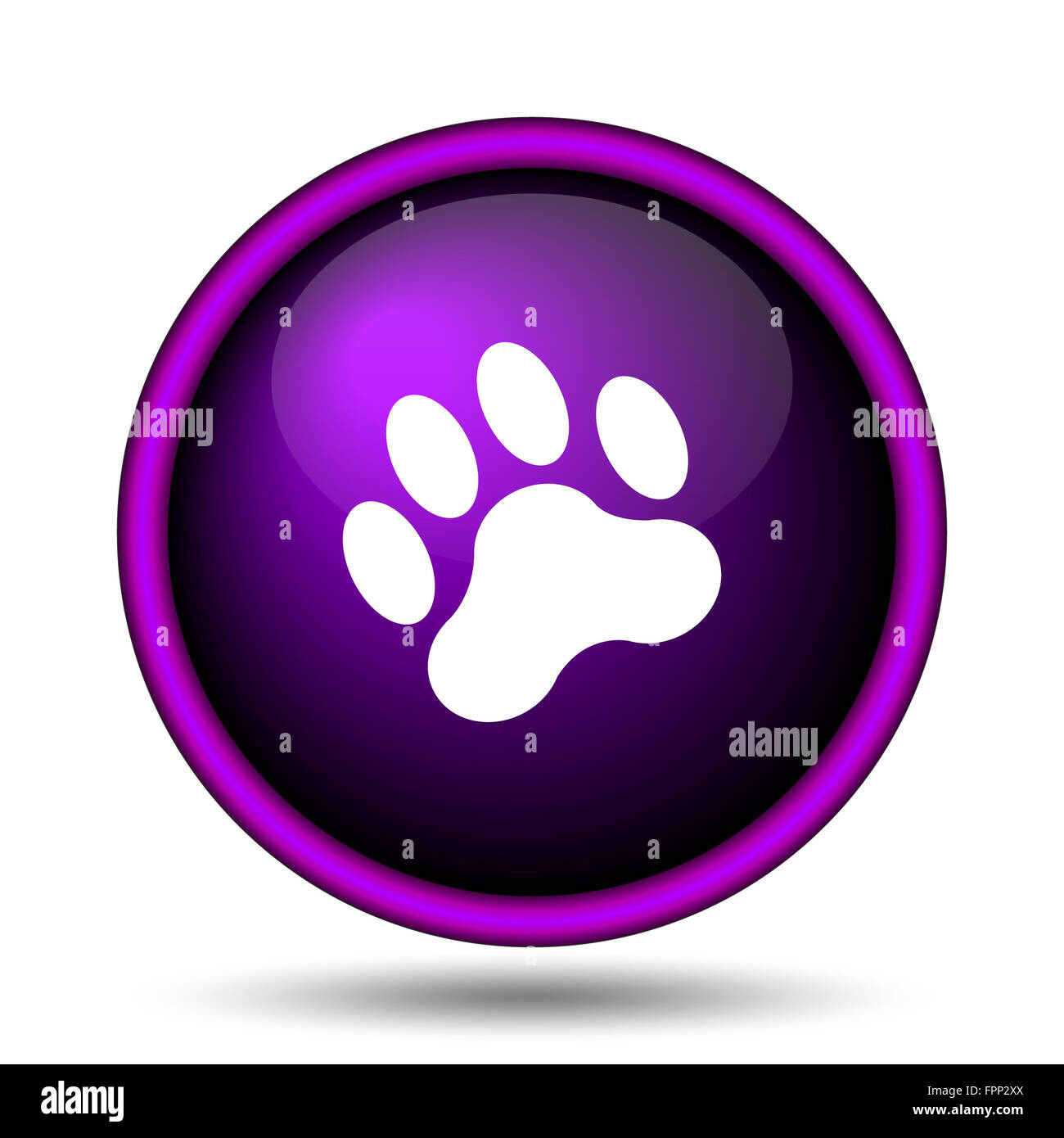 Paw print icon. Internet button on white background Stock Photo - Alamy