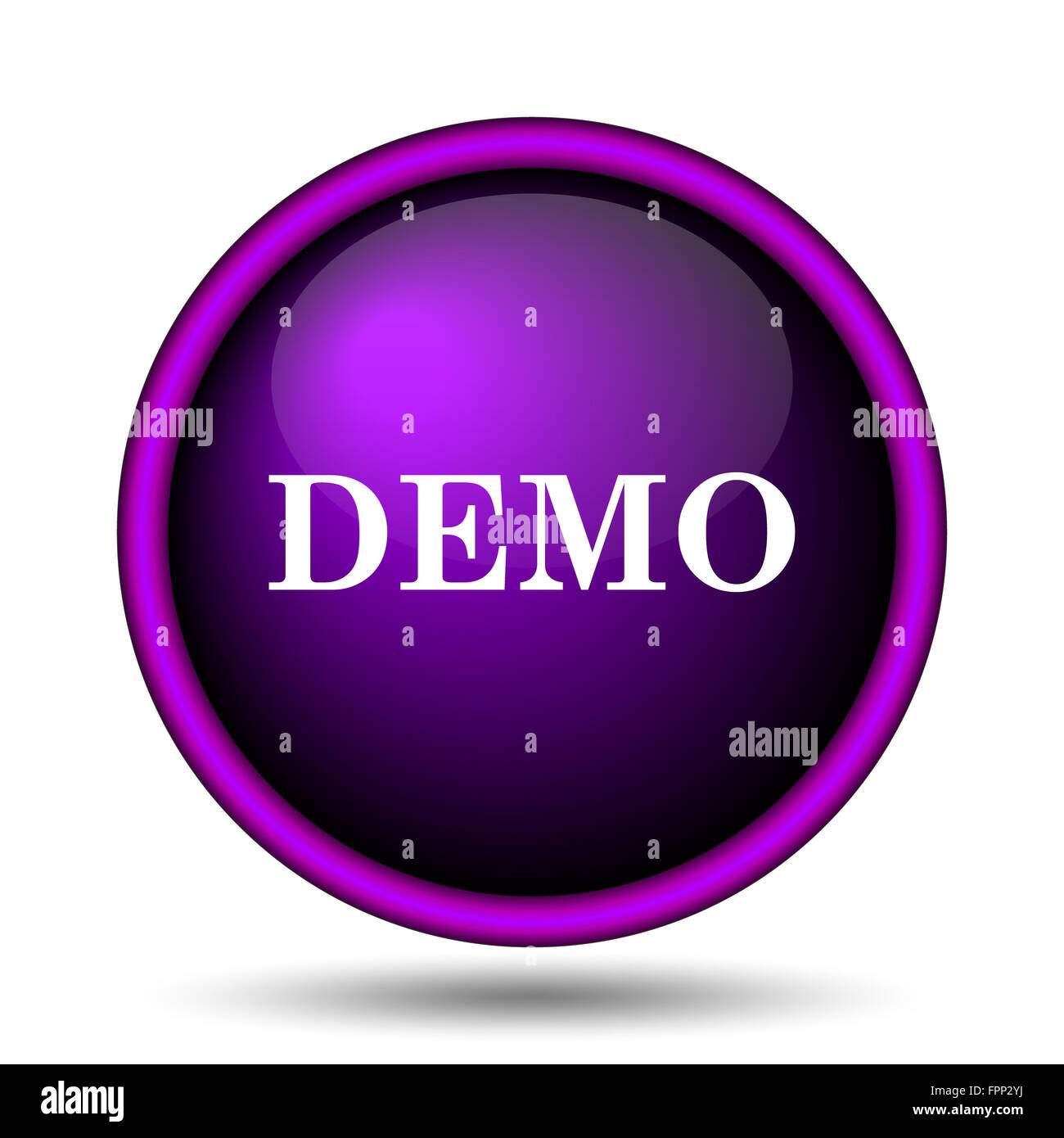 Demo icon. Internet button on white background Stock Photo - Alamy