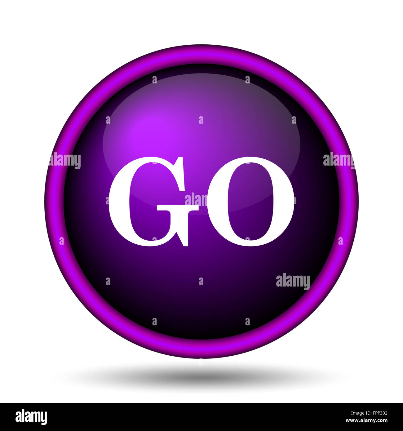 GO icon. Internet button on white background Stock Photo - Alamy