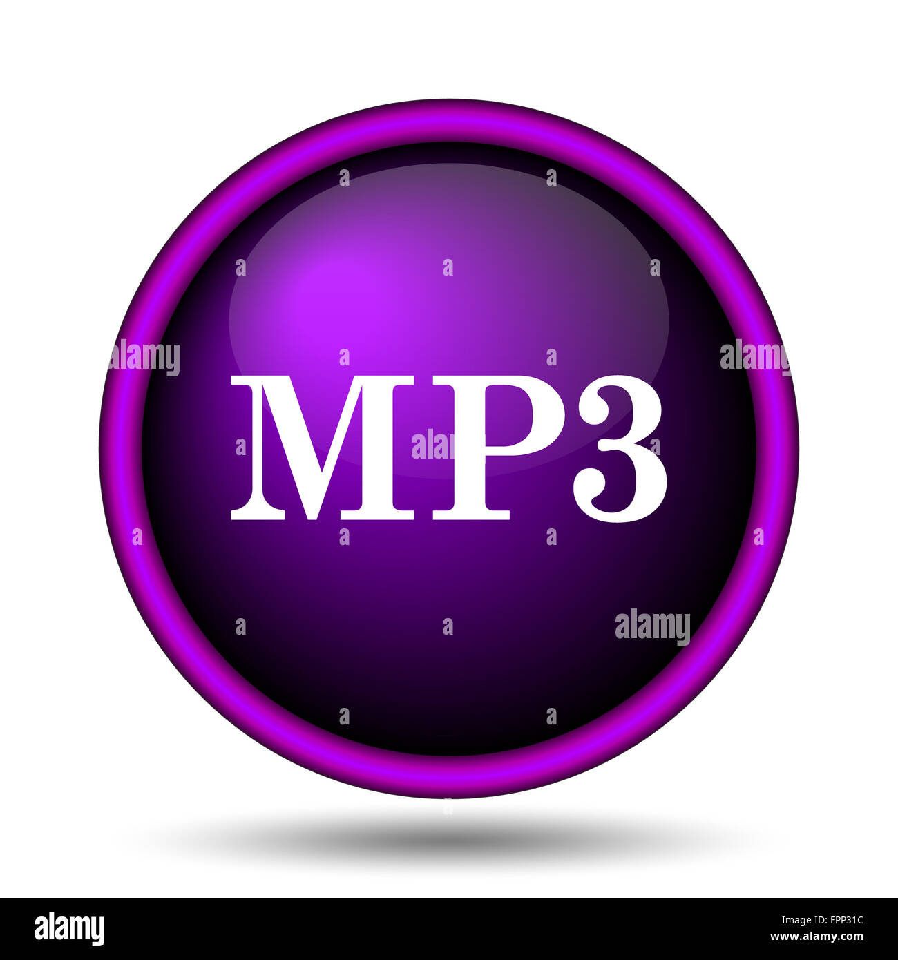 MP3 icon. Internet button on white background Stock Photo - Alamy