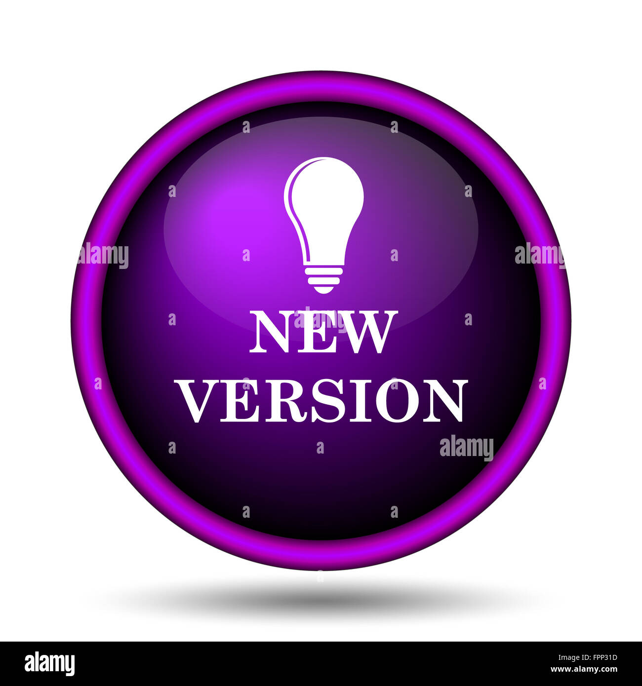 New version icon. Internet button on white background Stock Photo - Alamy