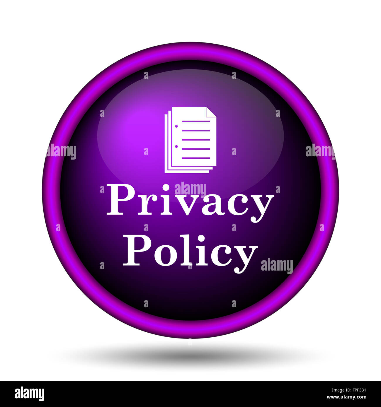 Privacy policy icon. Internet button on white background Stock Photo ...