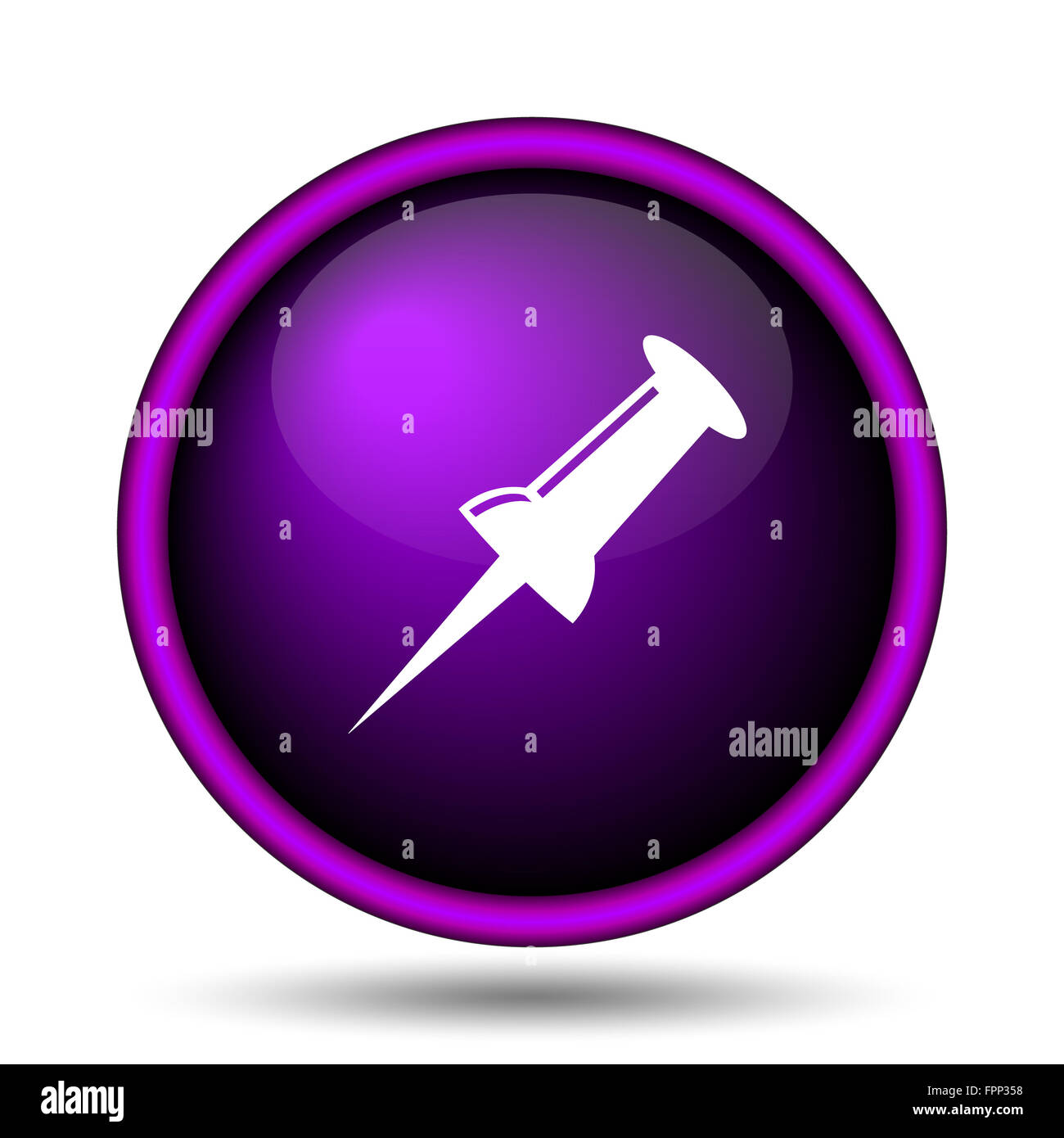 Pin icon. Internet button on white background Stock Photo - Alamy