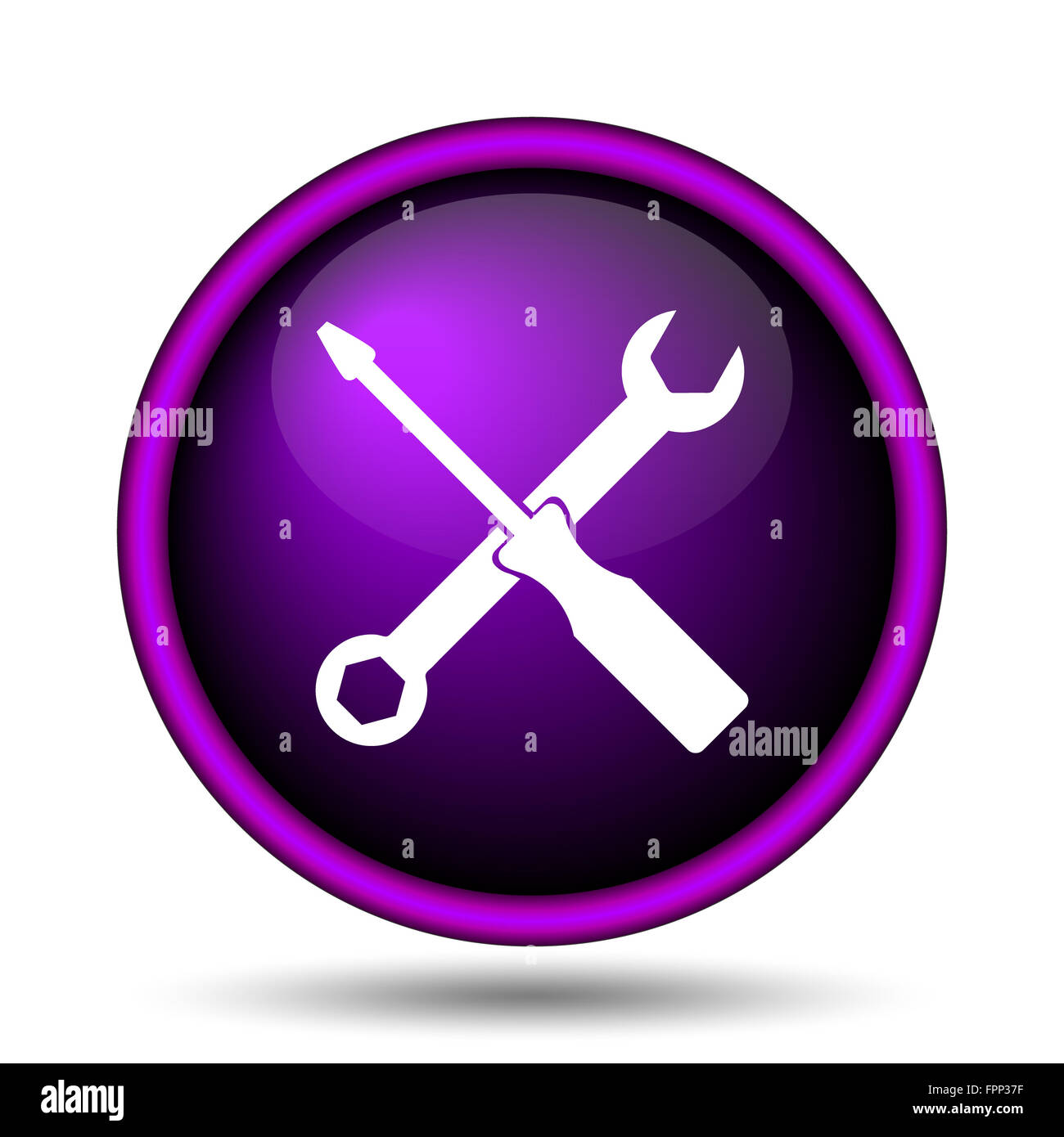 Tools icon. Internet button on white background Stock Photo - Alamy