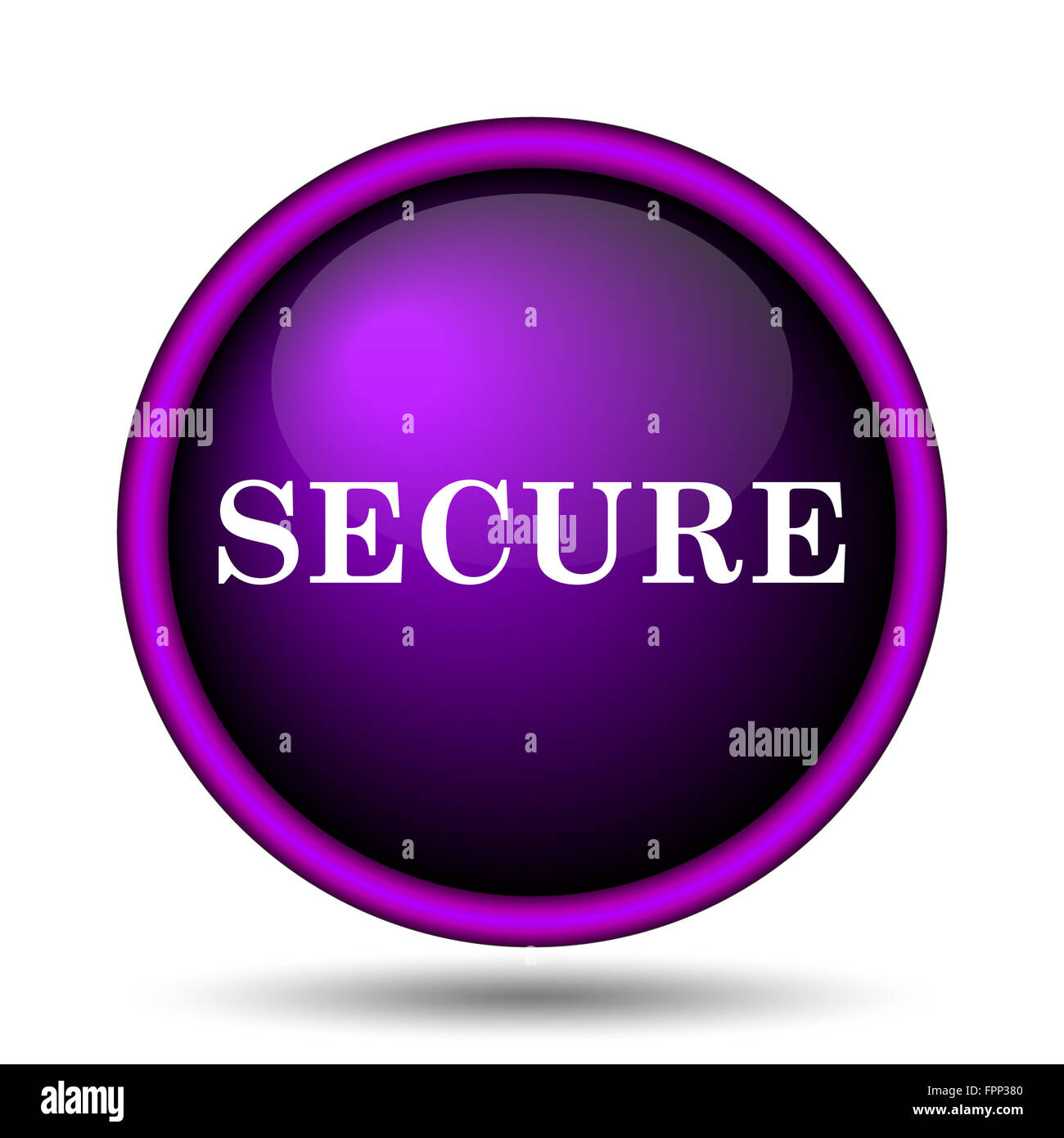 Secure icon. Internet button on white background Stock Photo - Alamy