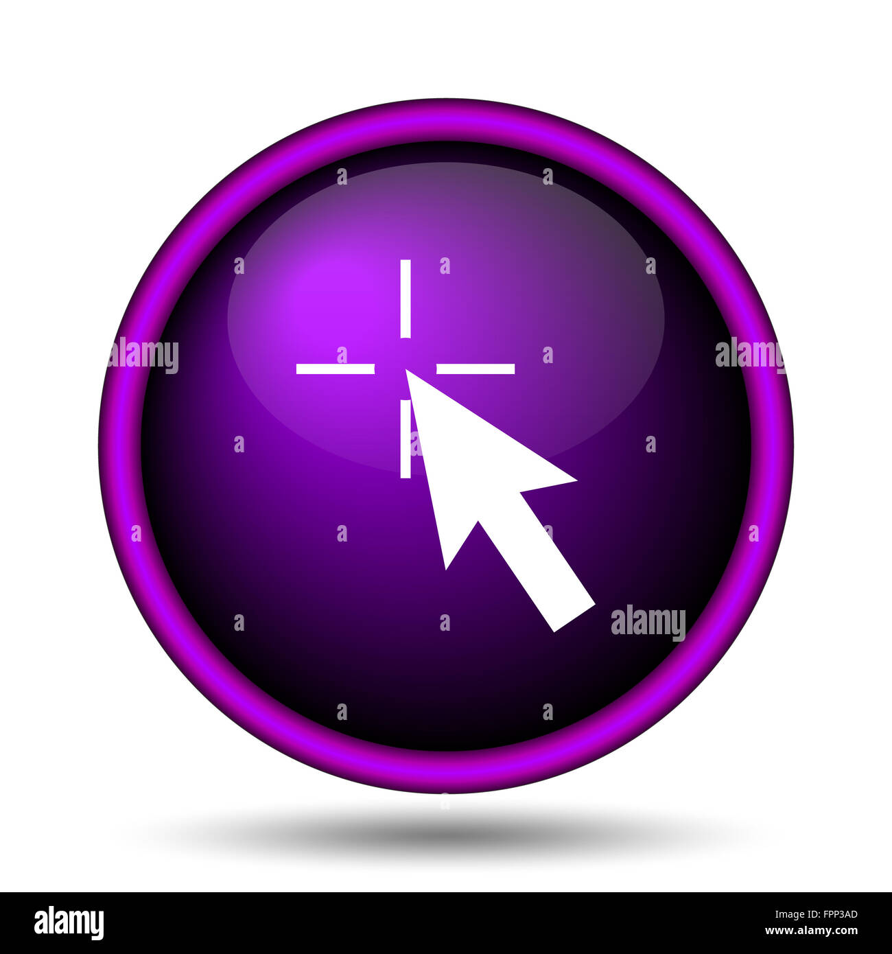 Click here icon. Internet button on white background Stock Photo - Alamy