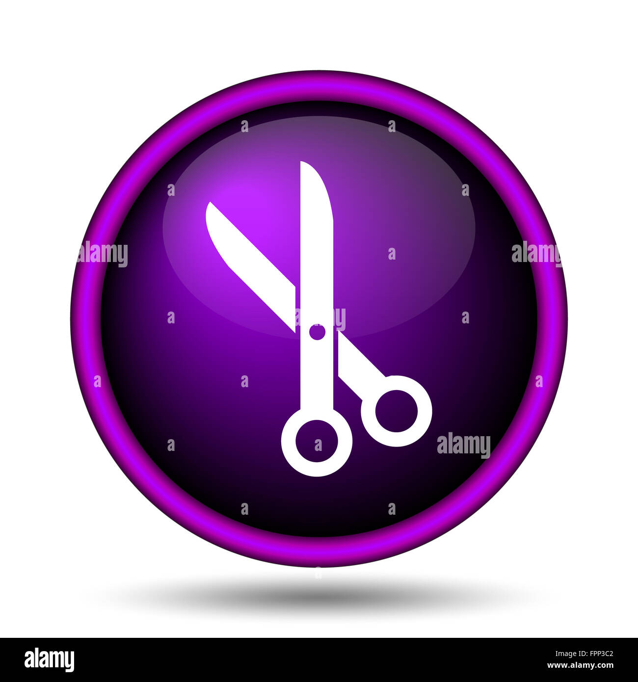 Cut icon. Internet button on white background Stock Photo - Alamy