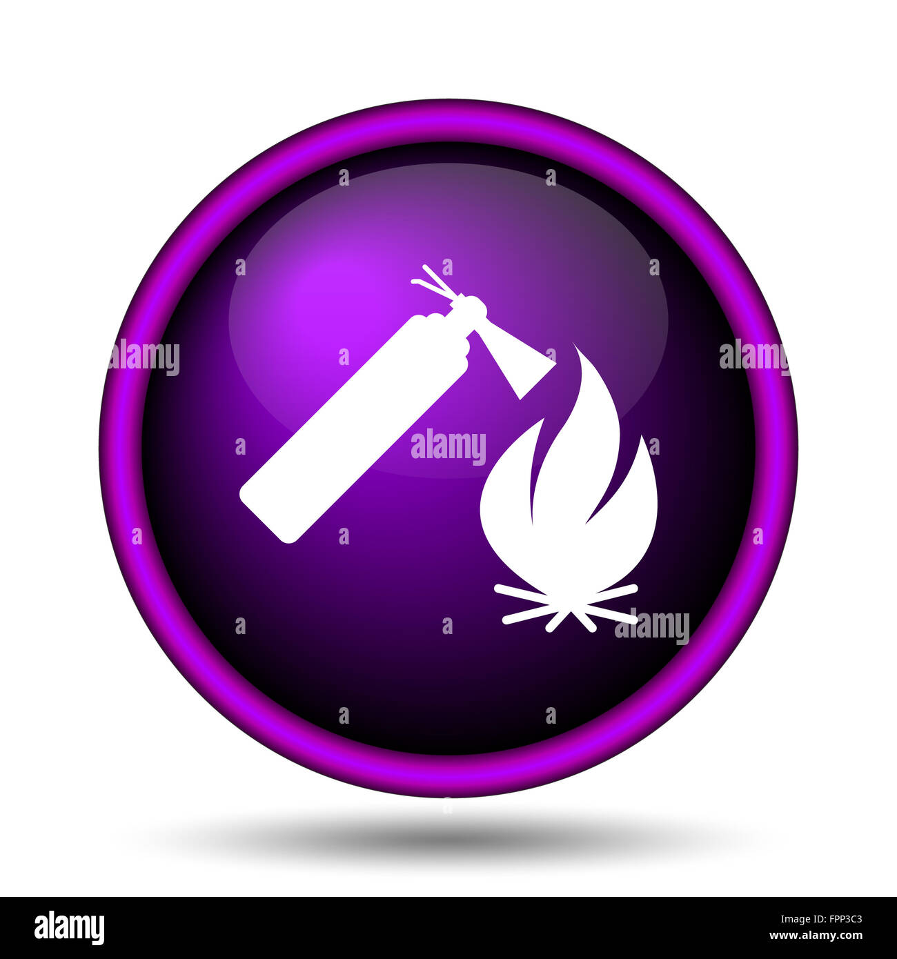 Fire icon. Internet button on white background Stock Photo - Alamy