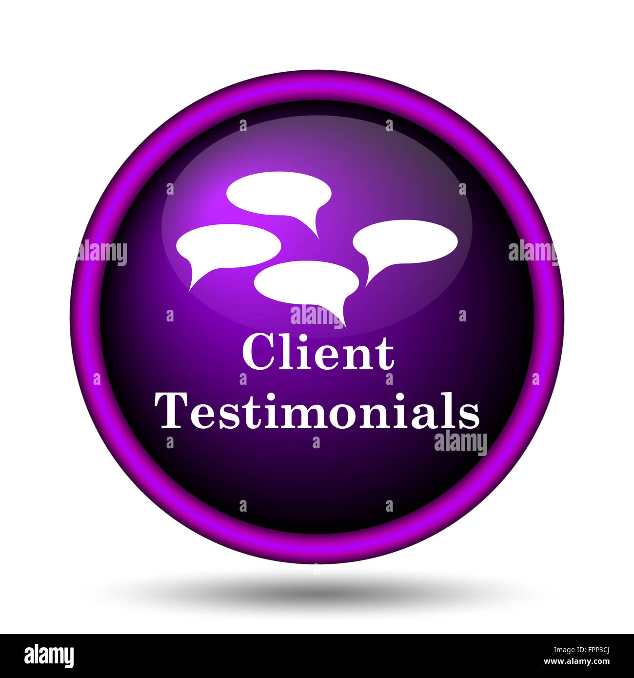 Client testimonials icon. Internet button on white background Stock ...