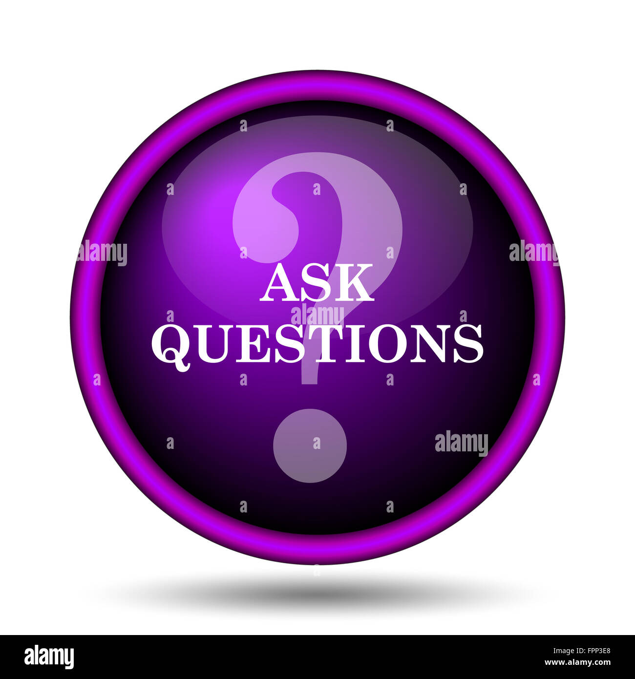 Ask questions icon. Internet button on white background Stock Photo - Alamy