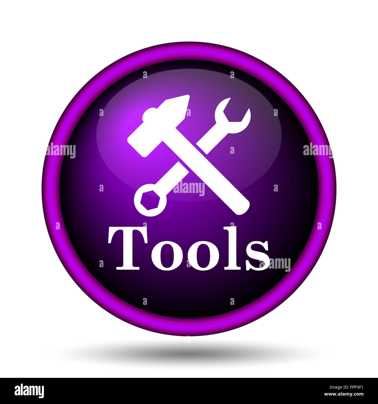 Tools icon. Internet button on white background Stock Photo - Alamy