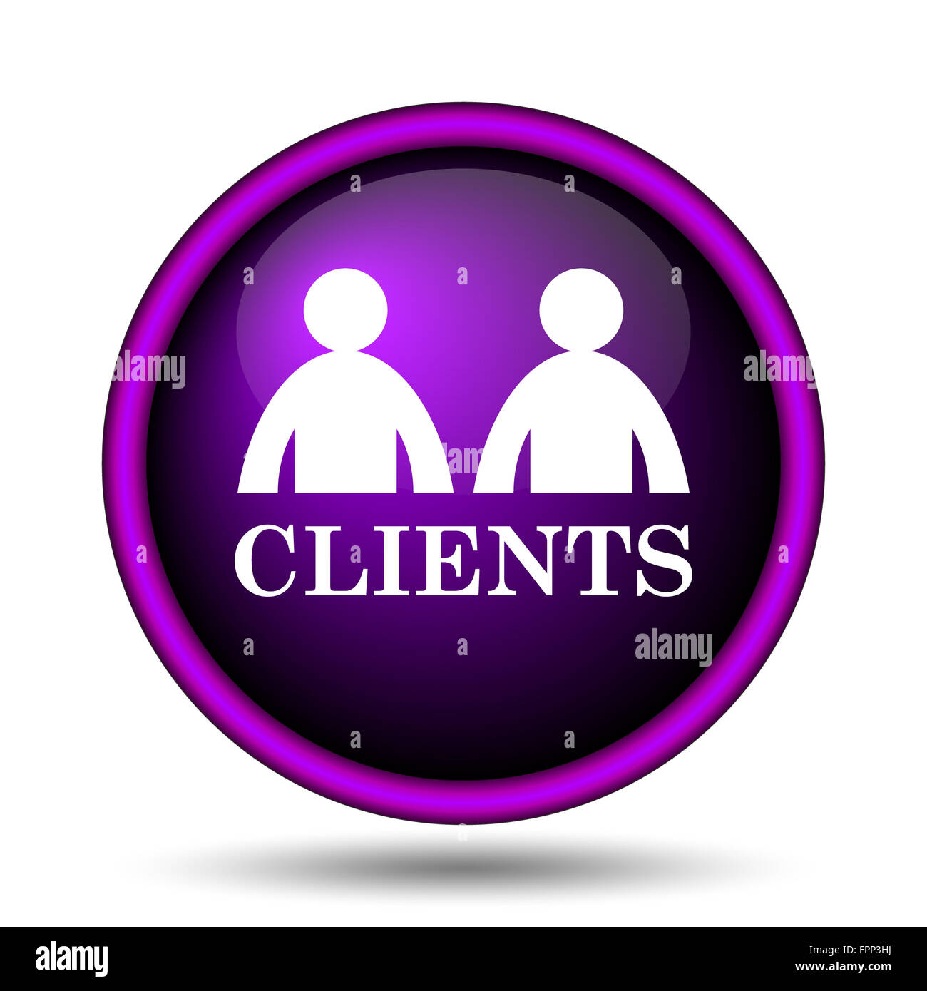 Clients icon. Internet button on white background Stock Photo - Alamy