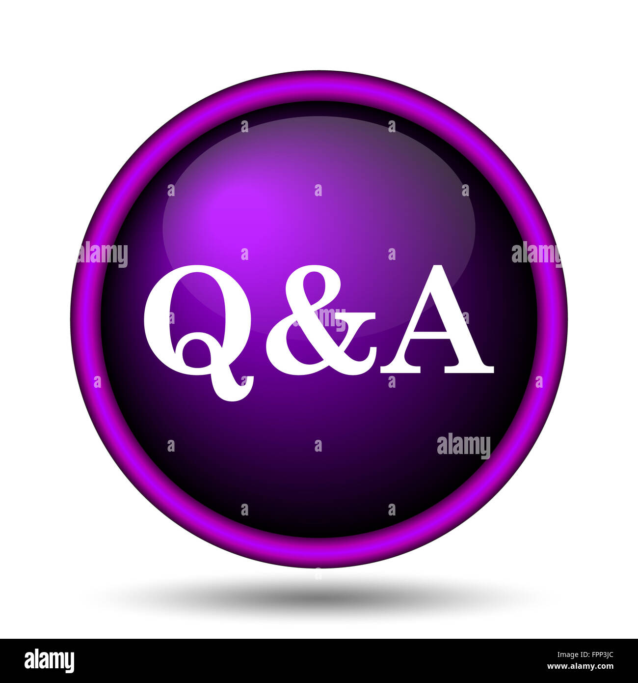 Q&A icon. Internet button on white background Stock Photo - Alamy
