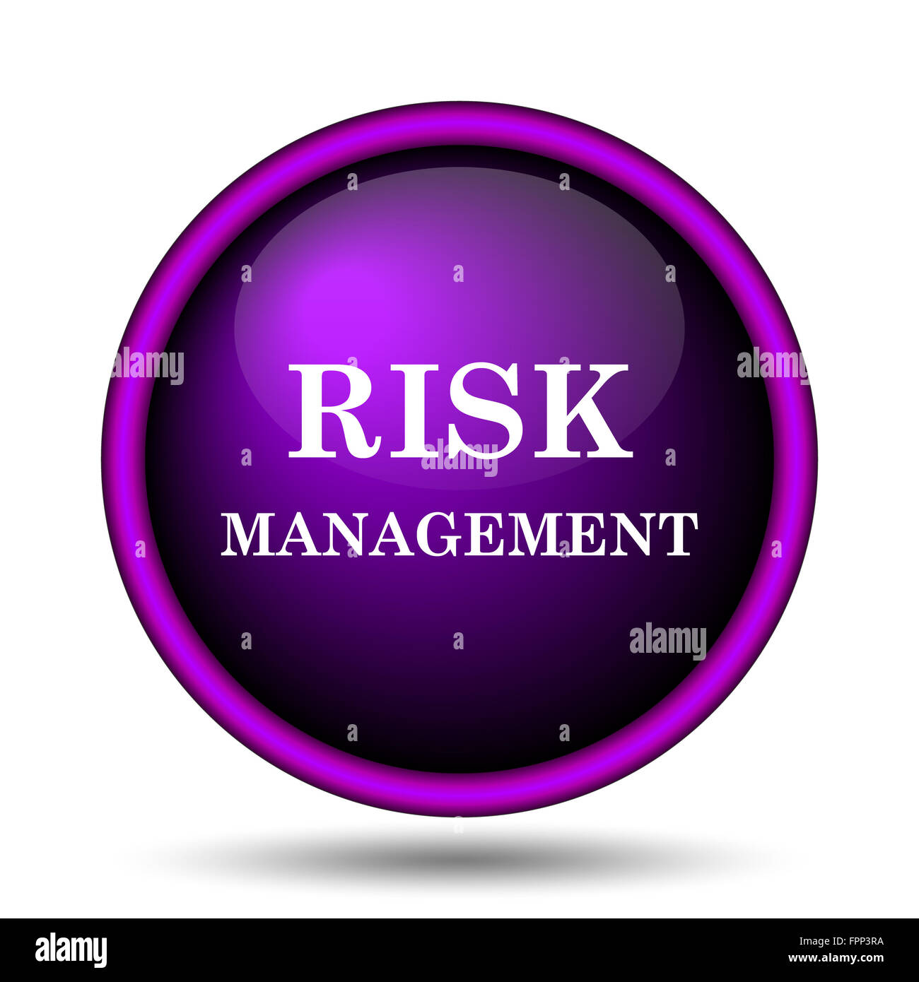 Risk management icon. Internet button on white background Stock Photo ...