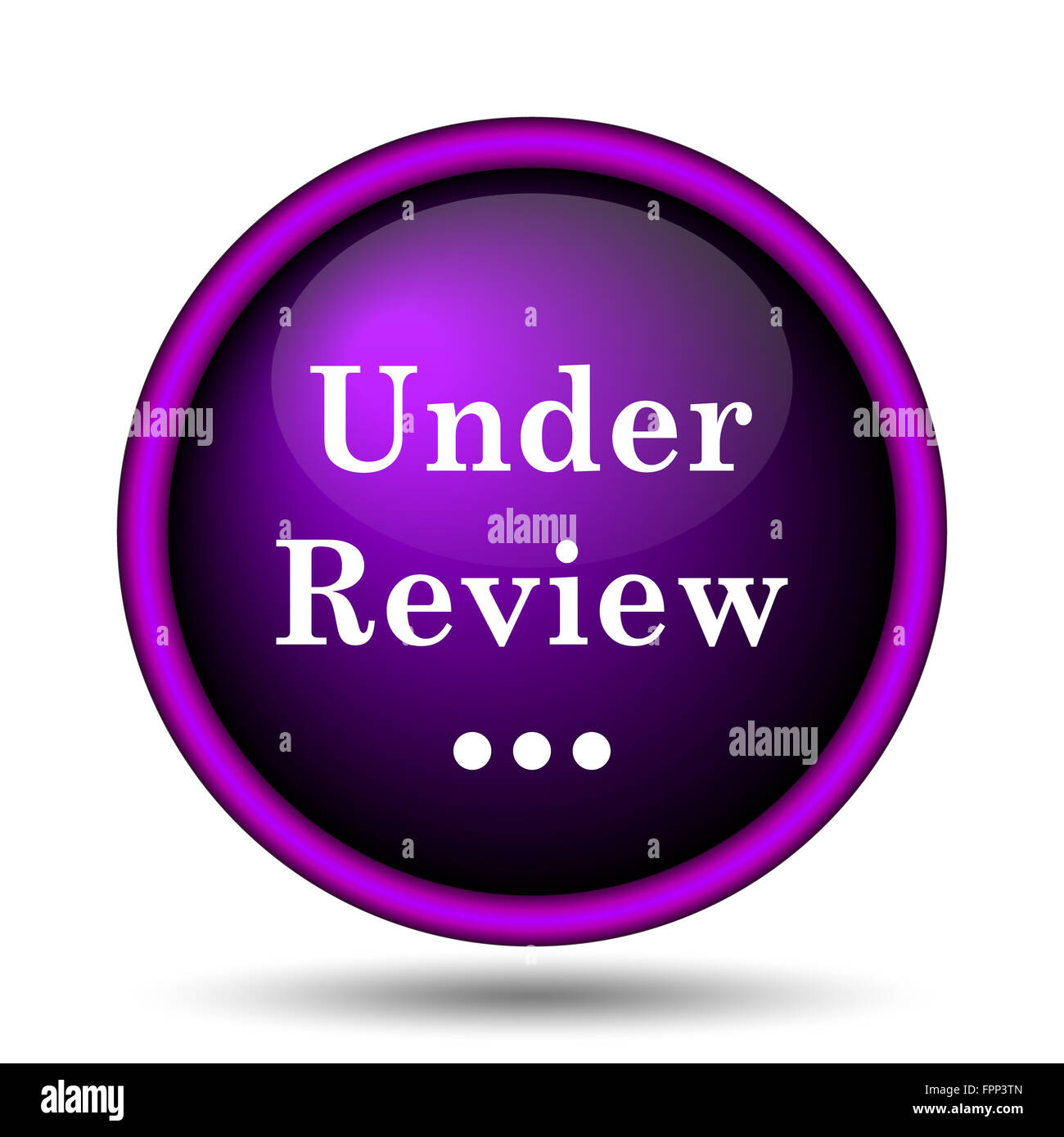 Under review icon. Internet button on white background Stock Photo - Alamy