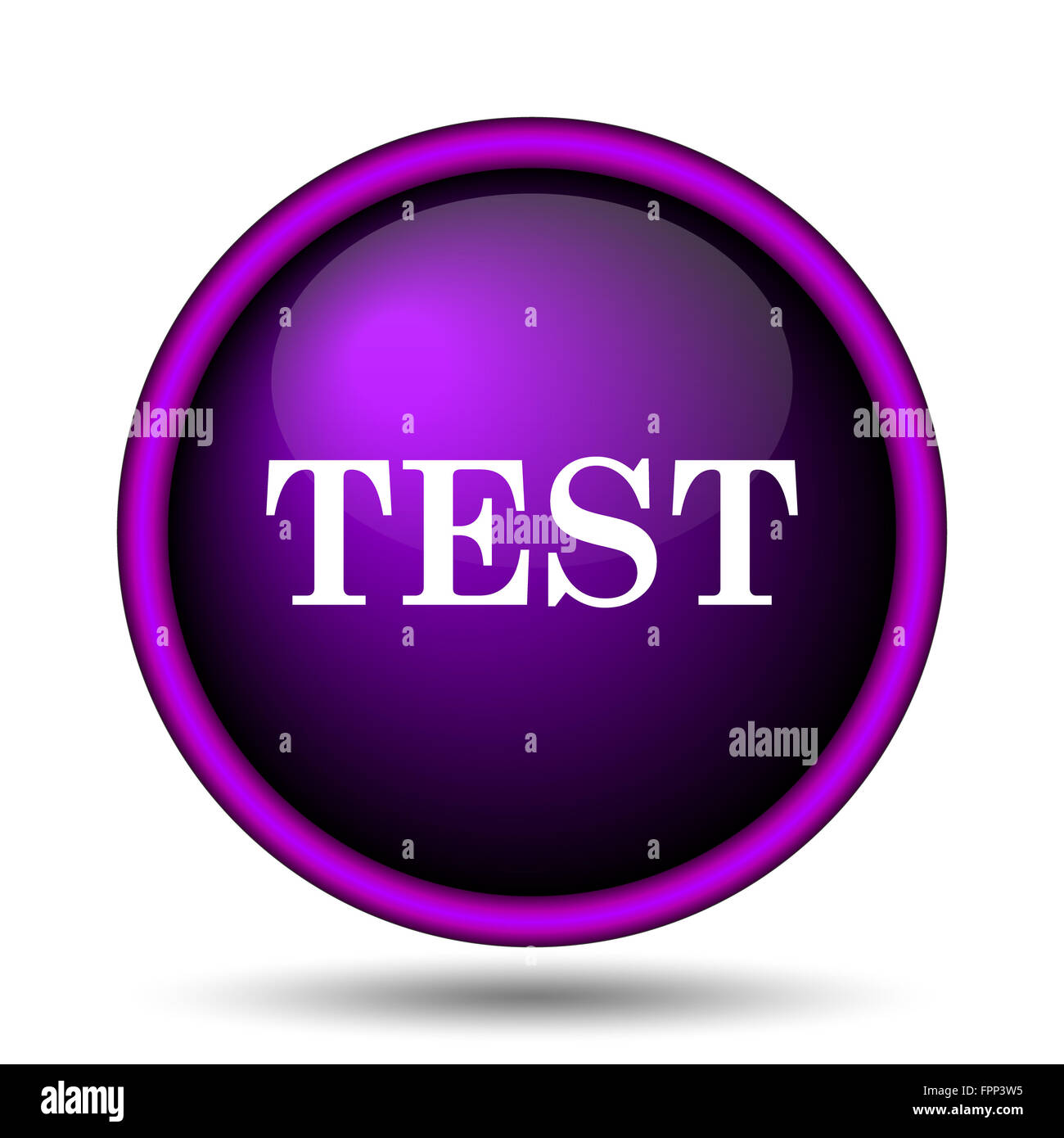 Test icon. Internet button on white background Stock Photo - Alamy