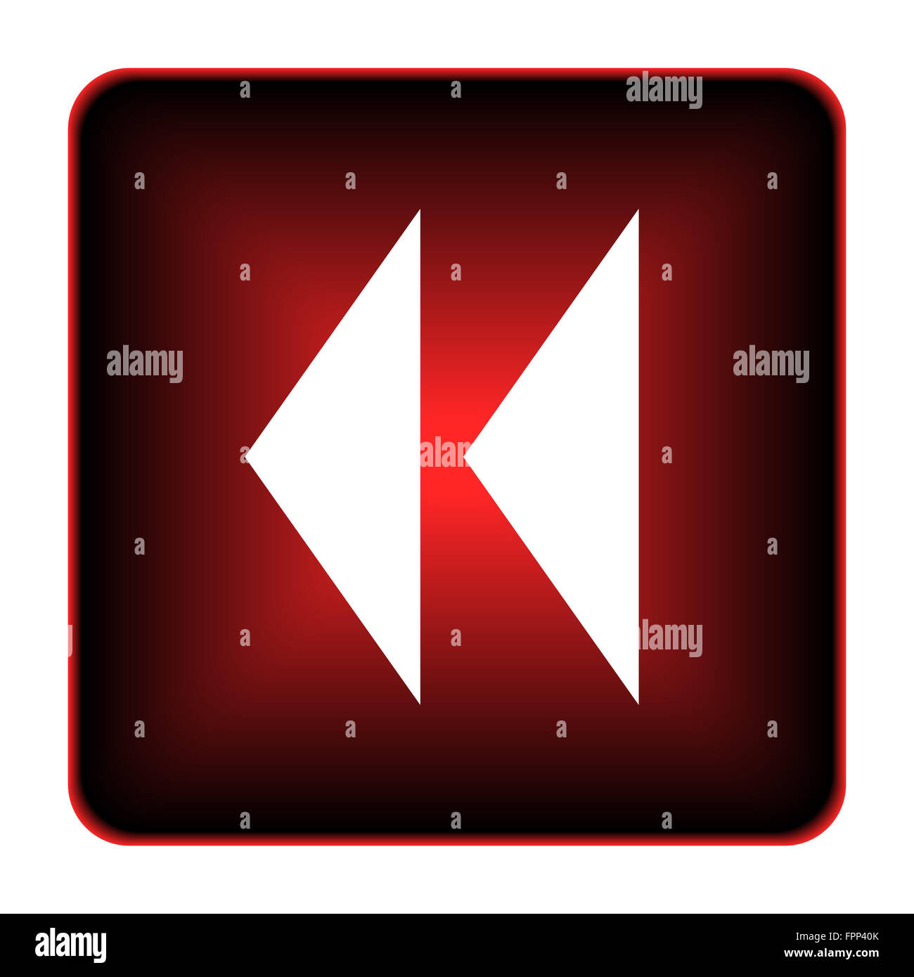 Rewind icon. Internet button on white background Stock Photo - Alamy