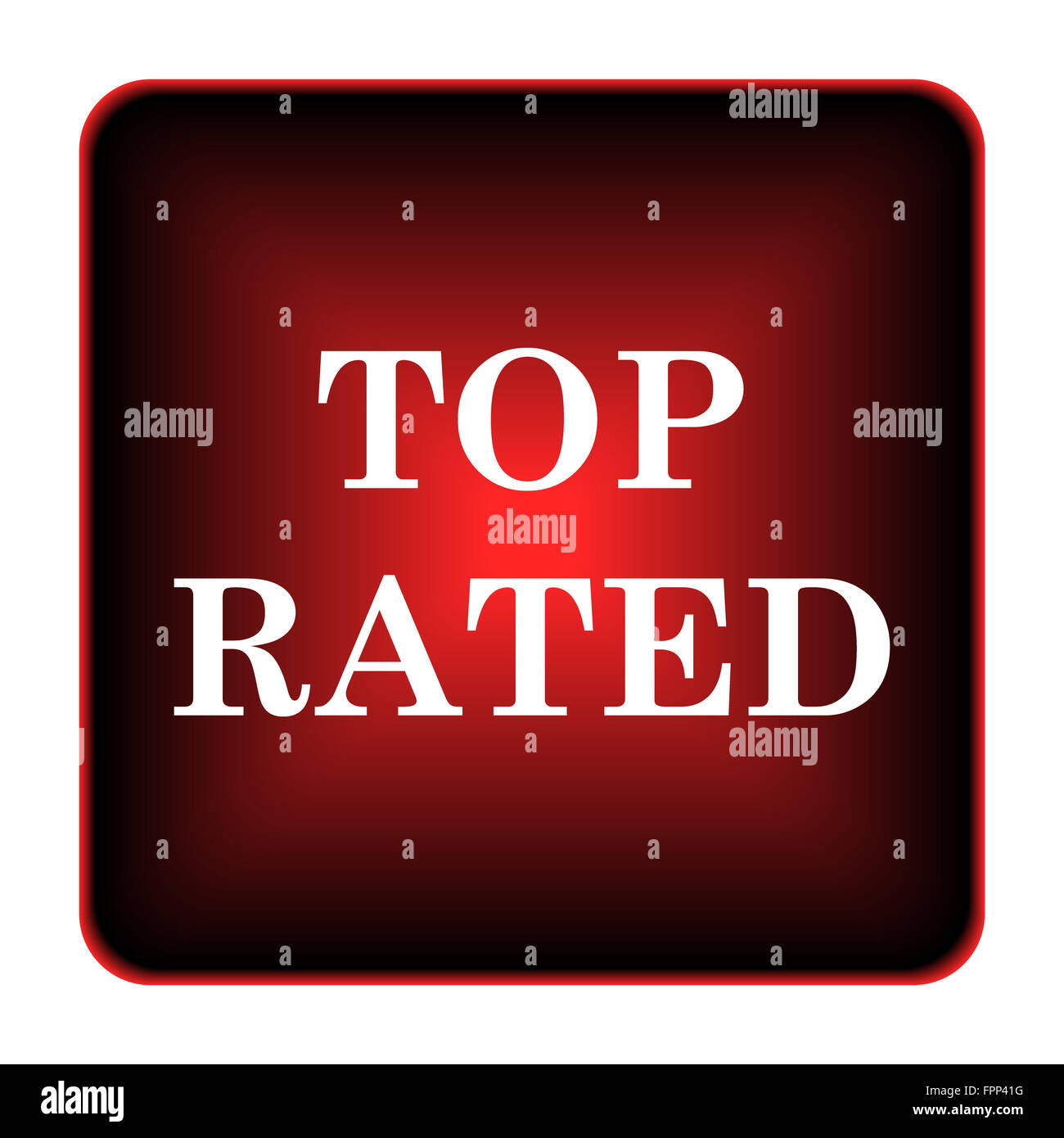 Top rated icon. Internet button on white background Stock Photo - Alamy