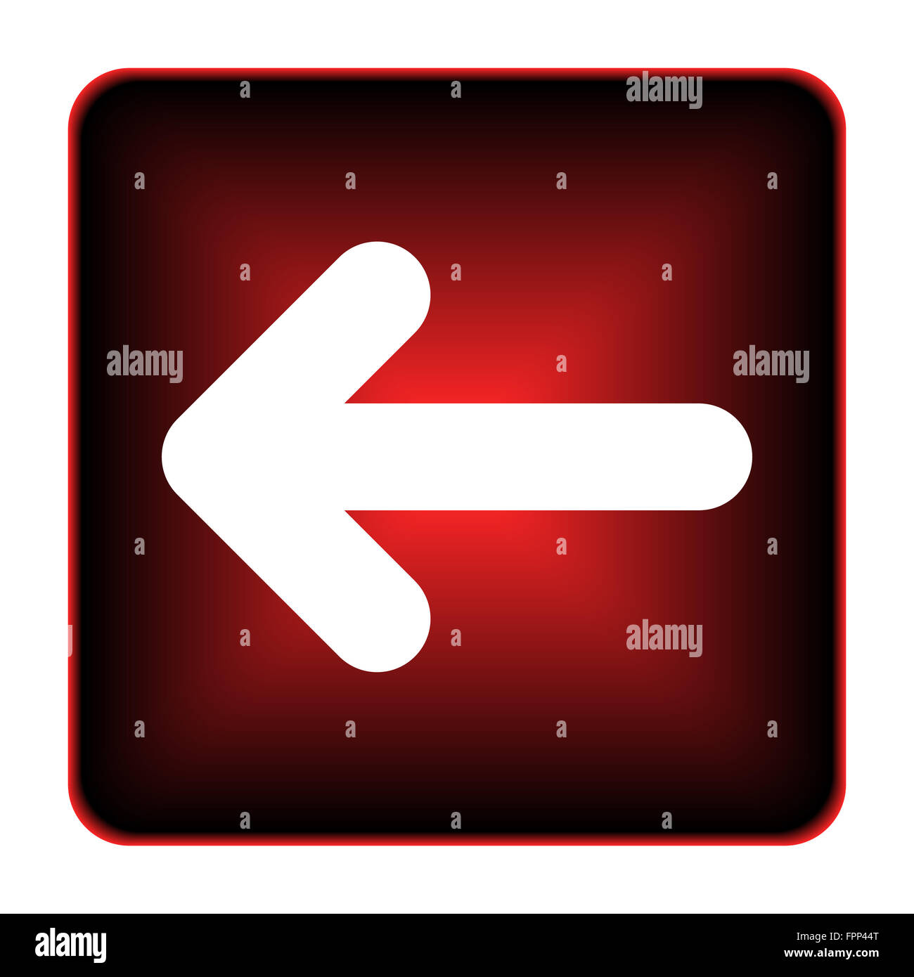 Left arrow icon. Internet button on white background Stock Photo - Alamy