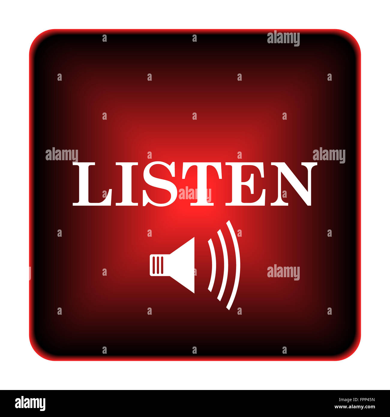 Listen icon. Internet button on white background Stock Photo - Alamy