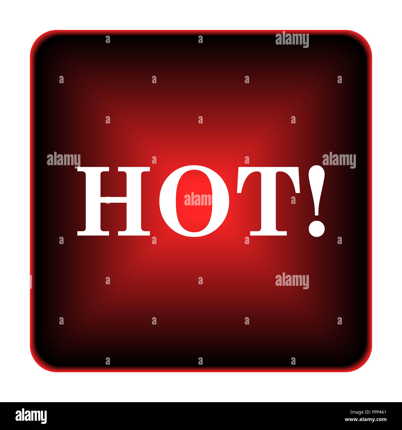 Hot icon. Internet button on white background Stock Photo - Alamy