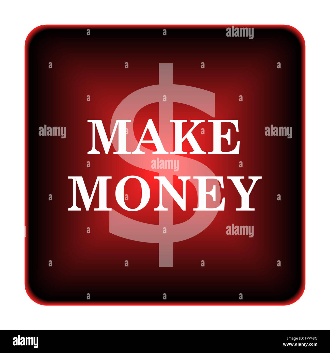 Make money icon. Internet button on white background Stock Photo - Alamy