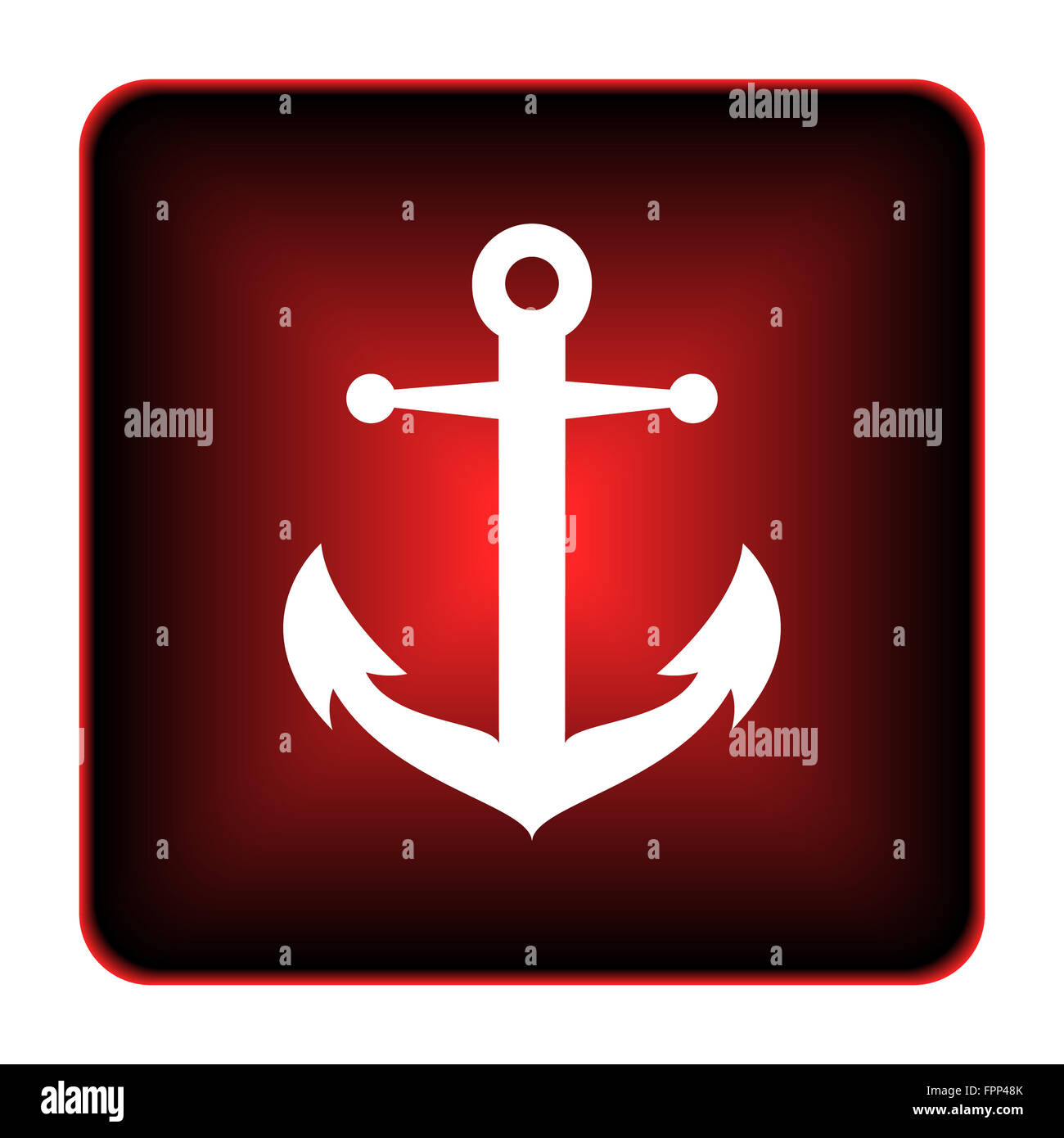 Anchor icon. Internet button on white background Stock Photo - Alamy