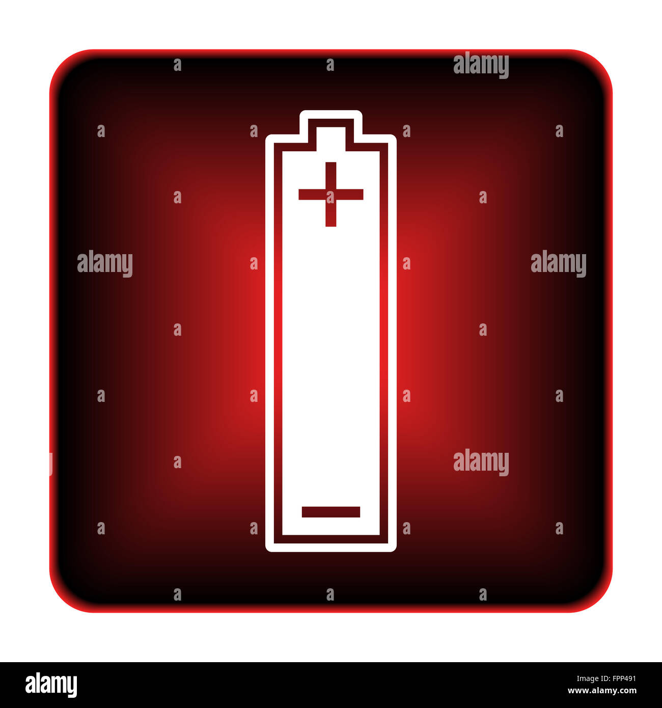 Battery icon. Internet button on white background Stock Photo - Alamy