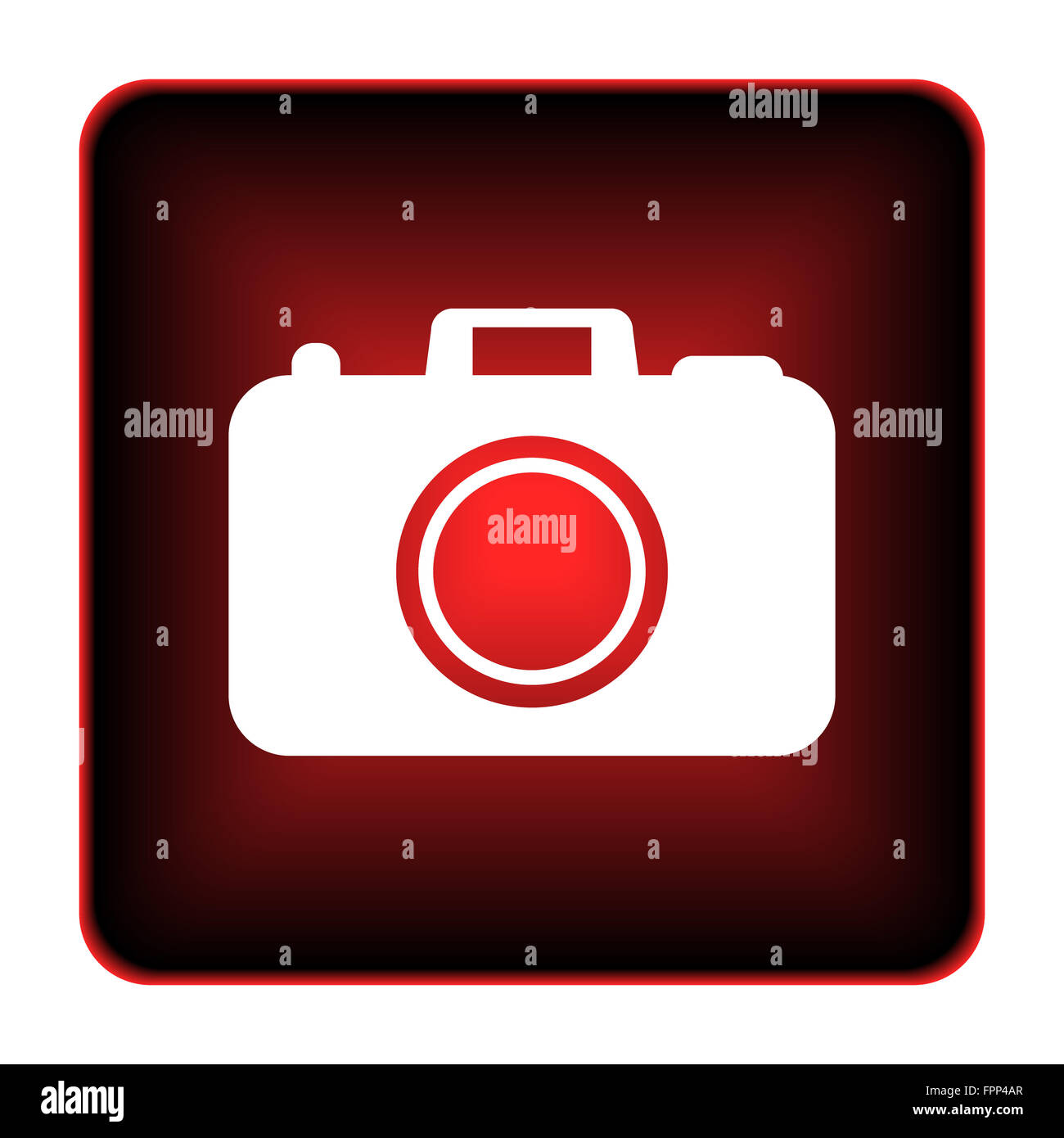 Photo camera icon. Internet button on white background Stock Photo - Alamy