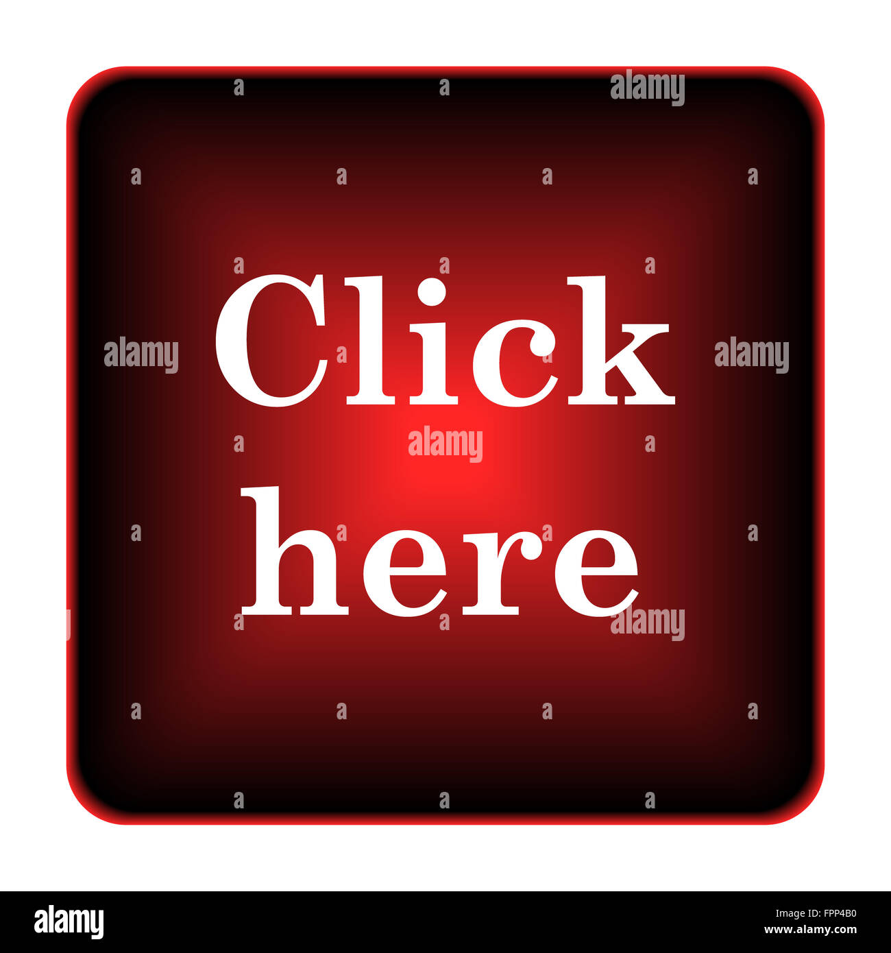 Click here icon. Internet button on white background Stock Photo - Alamy