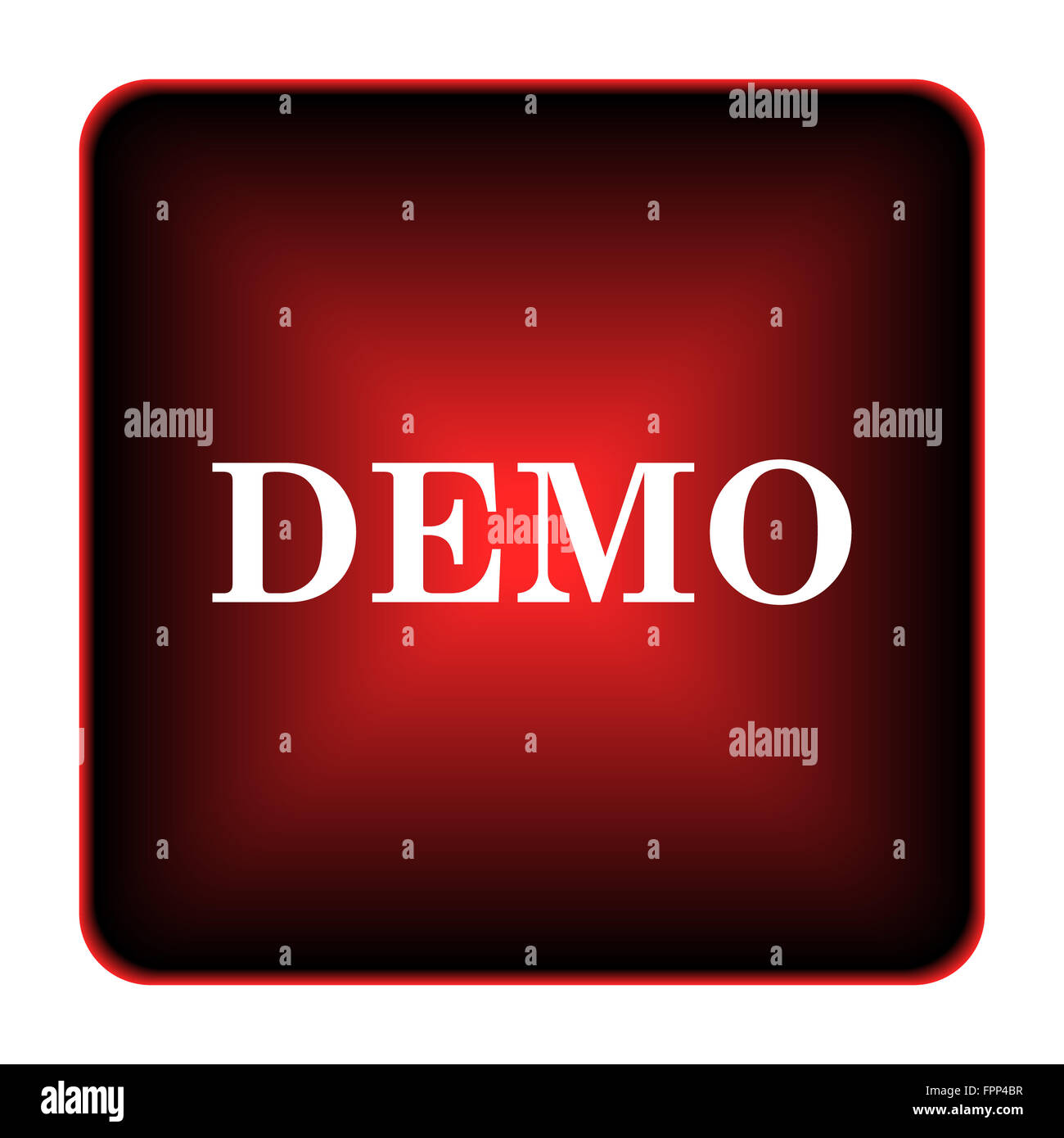 Demo icon. Internet button on white background Stock Photo - Alamy