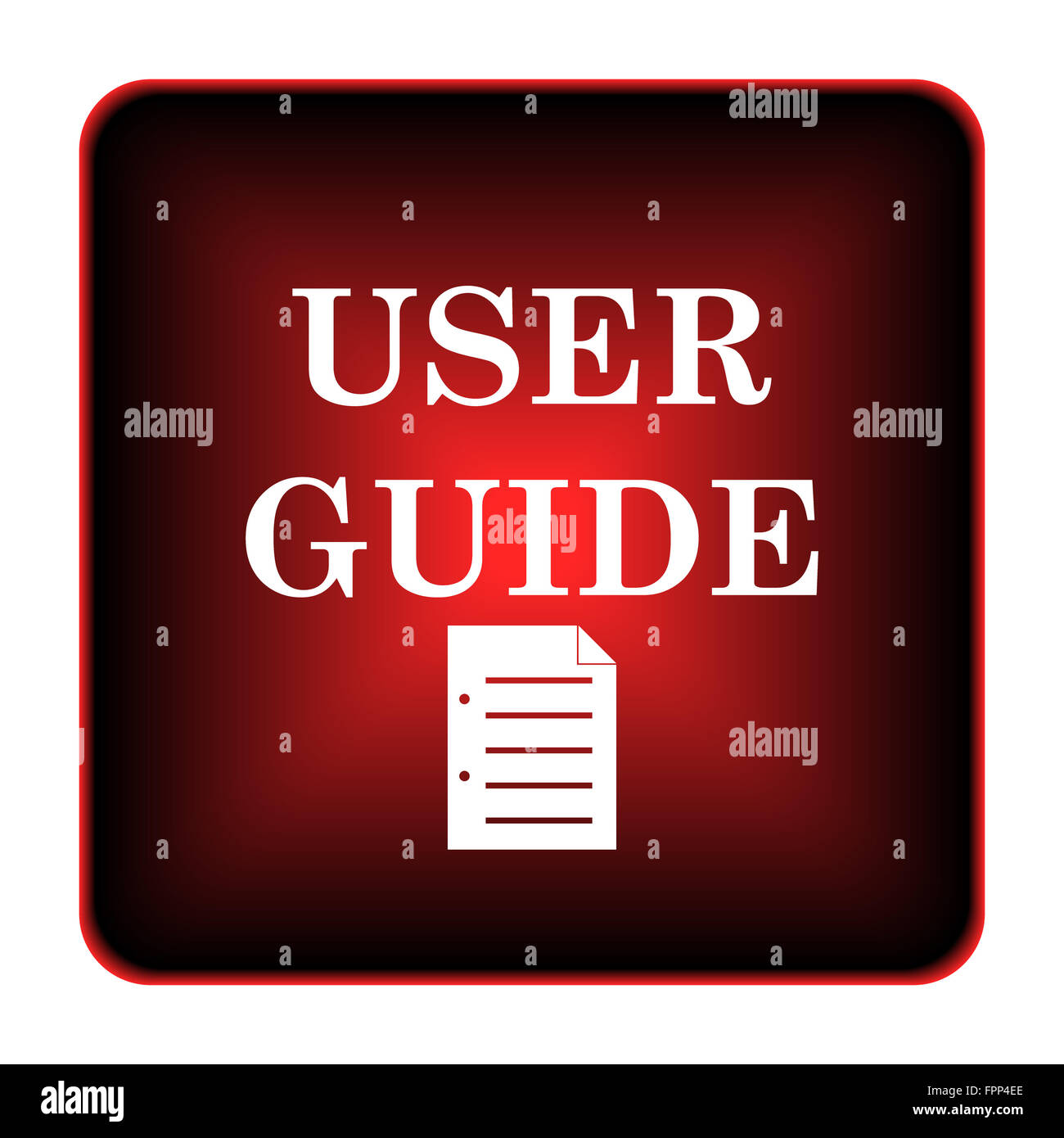 User guide icon. Internet button on white background Stock Photo - Alamy
