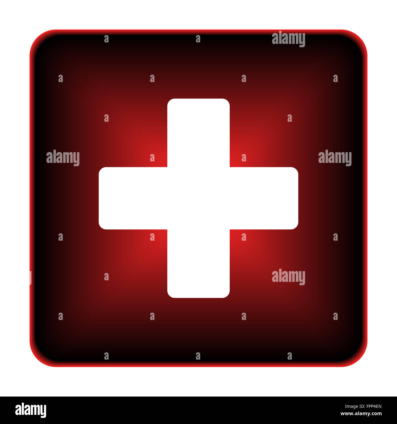Medical cross icon. Internet button on white background Stock Photo - Alamy